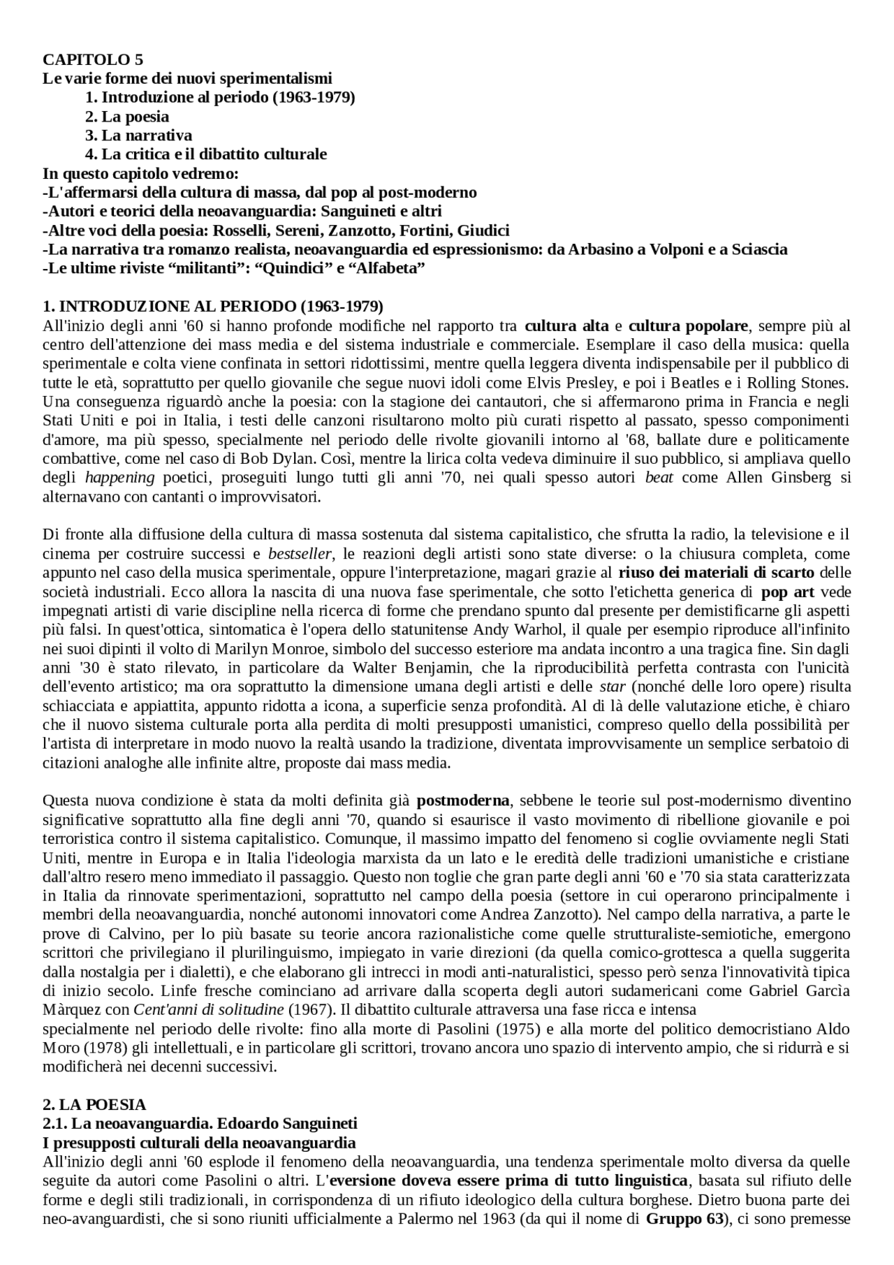 Il Novecento Casadei Docsity