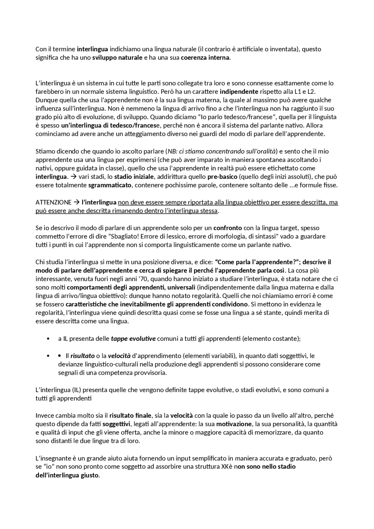 Riassunto Concetti Interlingua E Lessico Docsity