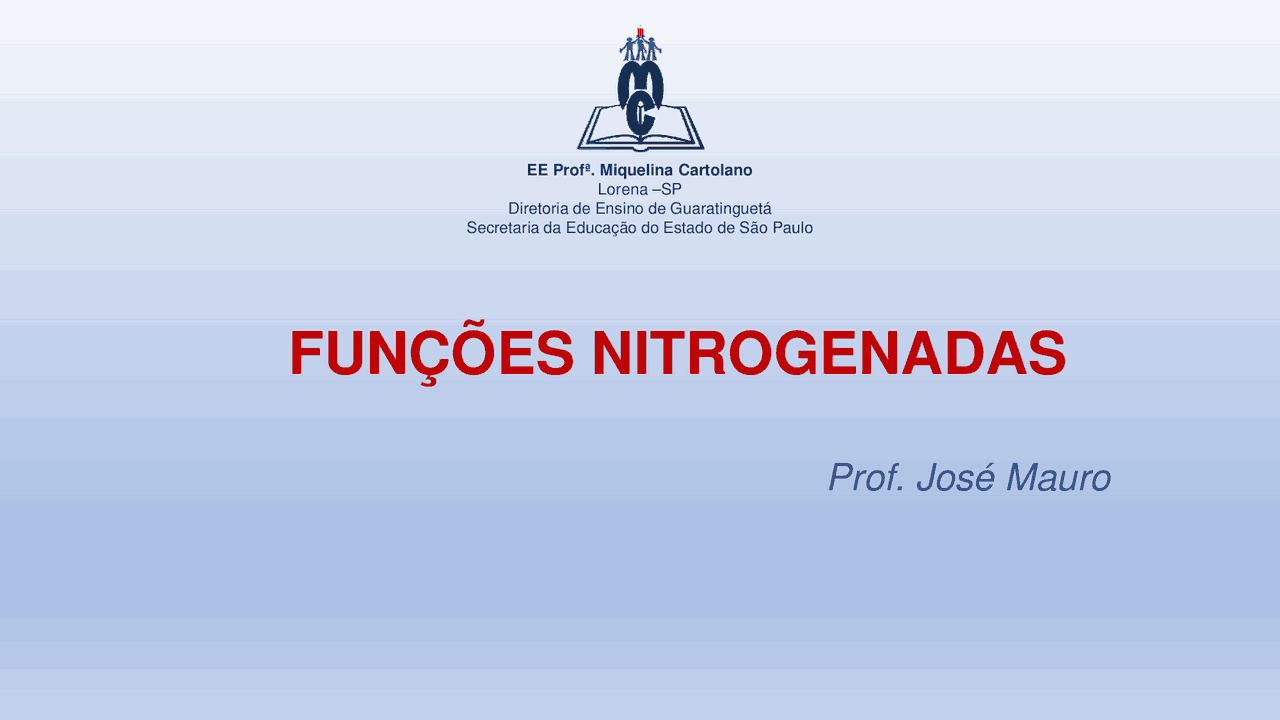Funções Nitrogenadas | Esquemas Química | Docsity