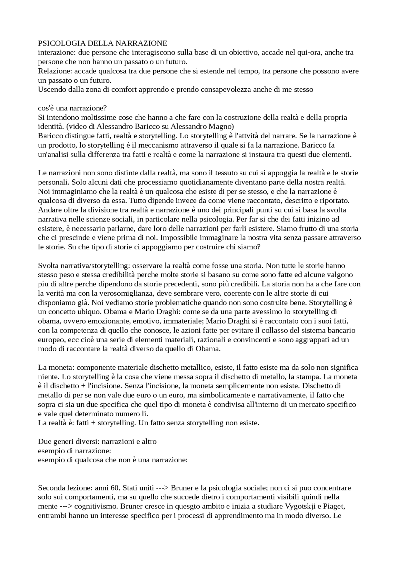 Appunti Completi Modulo Psicologia Della Comunicazione E Narrazione