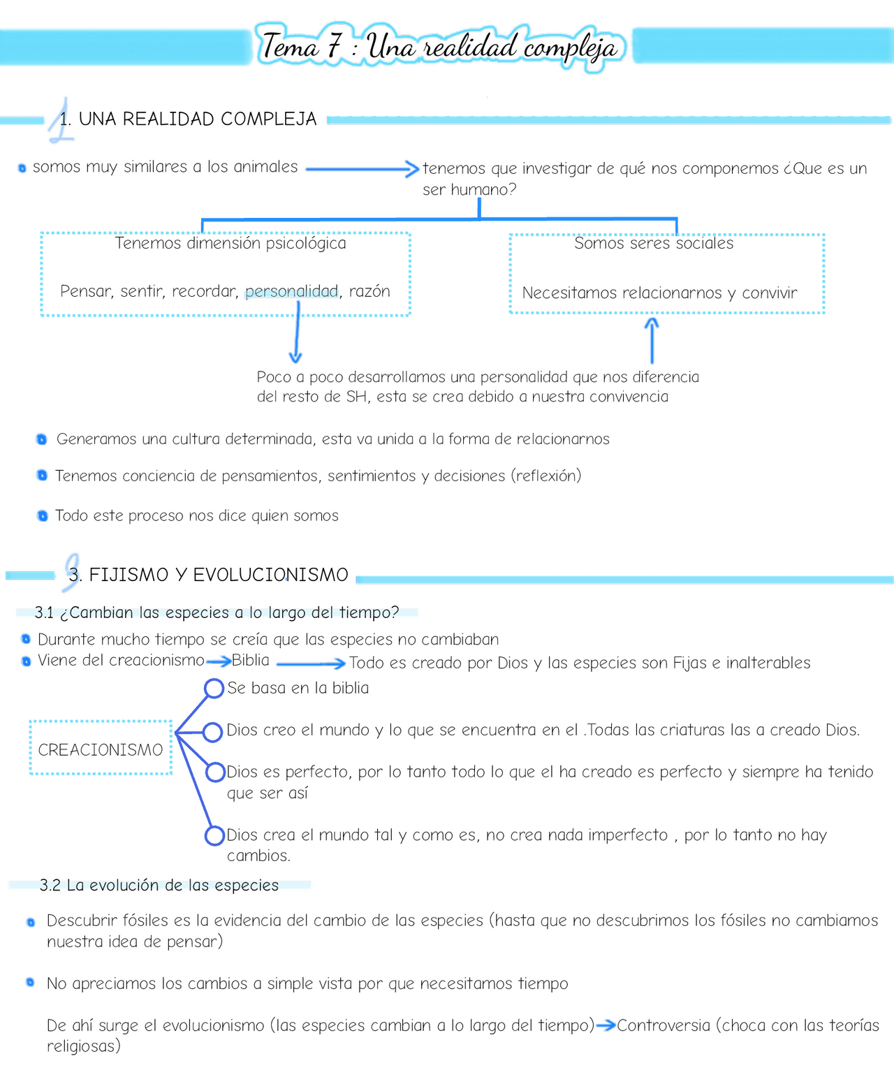 UNA REALIDAD COMPLEJA | Schemes and Mind Maps Philosophy | Docsity