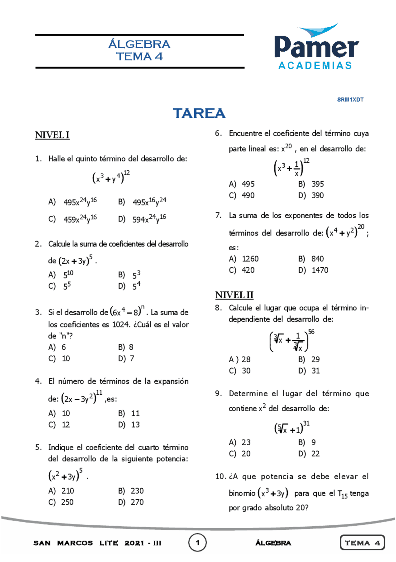 EJERCICIOS POR RESOLVER .... - Docsity