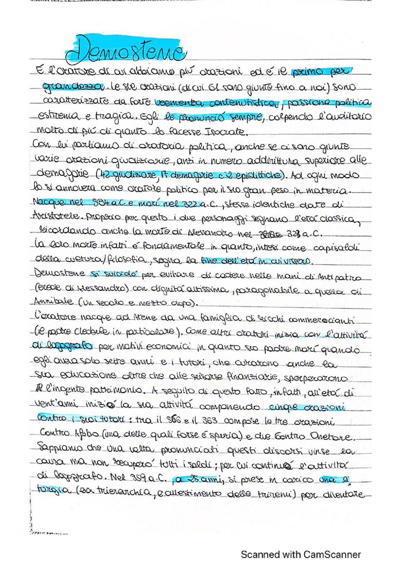 Demostene Vita Stile E Opere Docsity