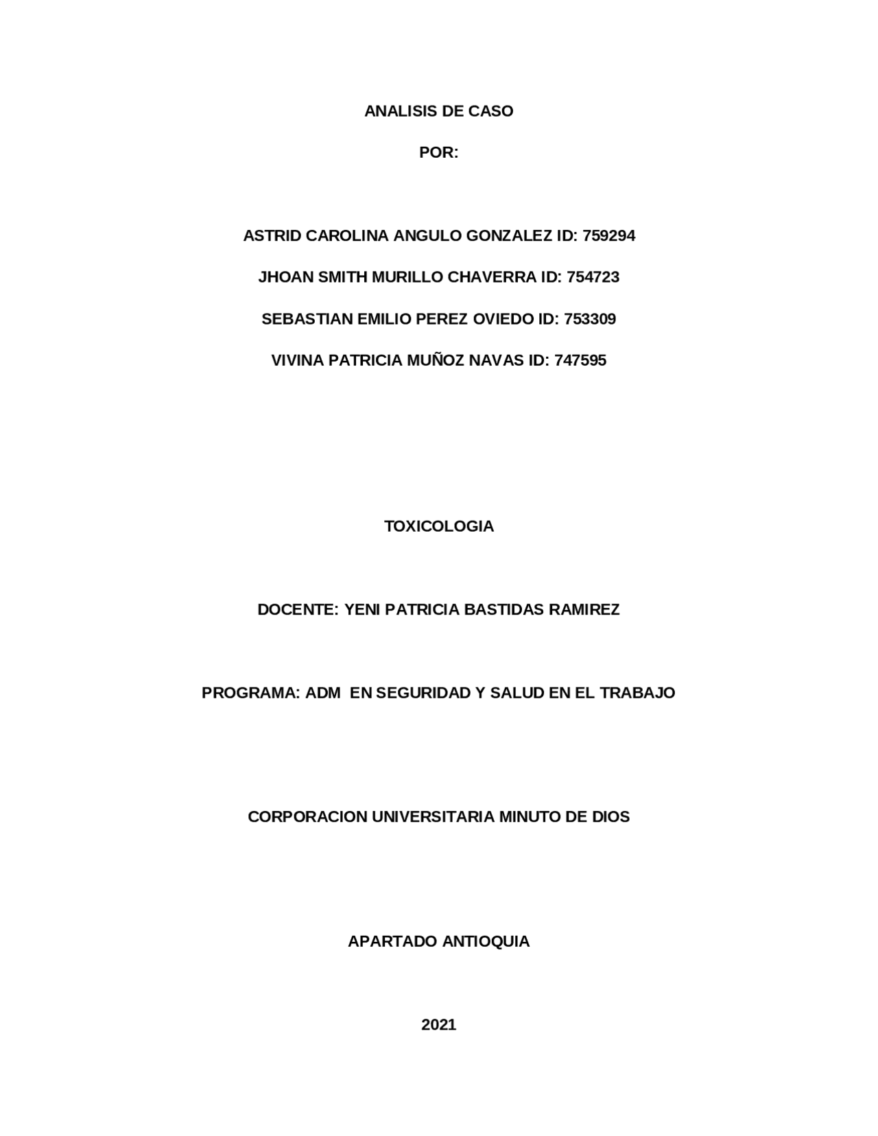 Actividad 5 De Toxicología Apuntes De Análisis De Riesgo Docsity