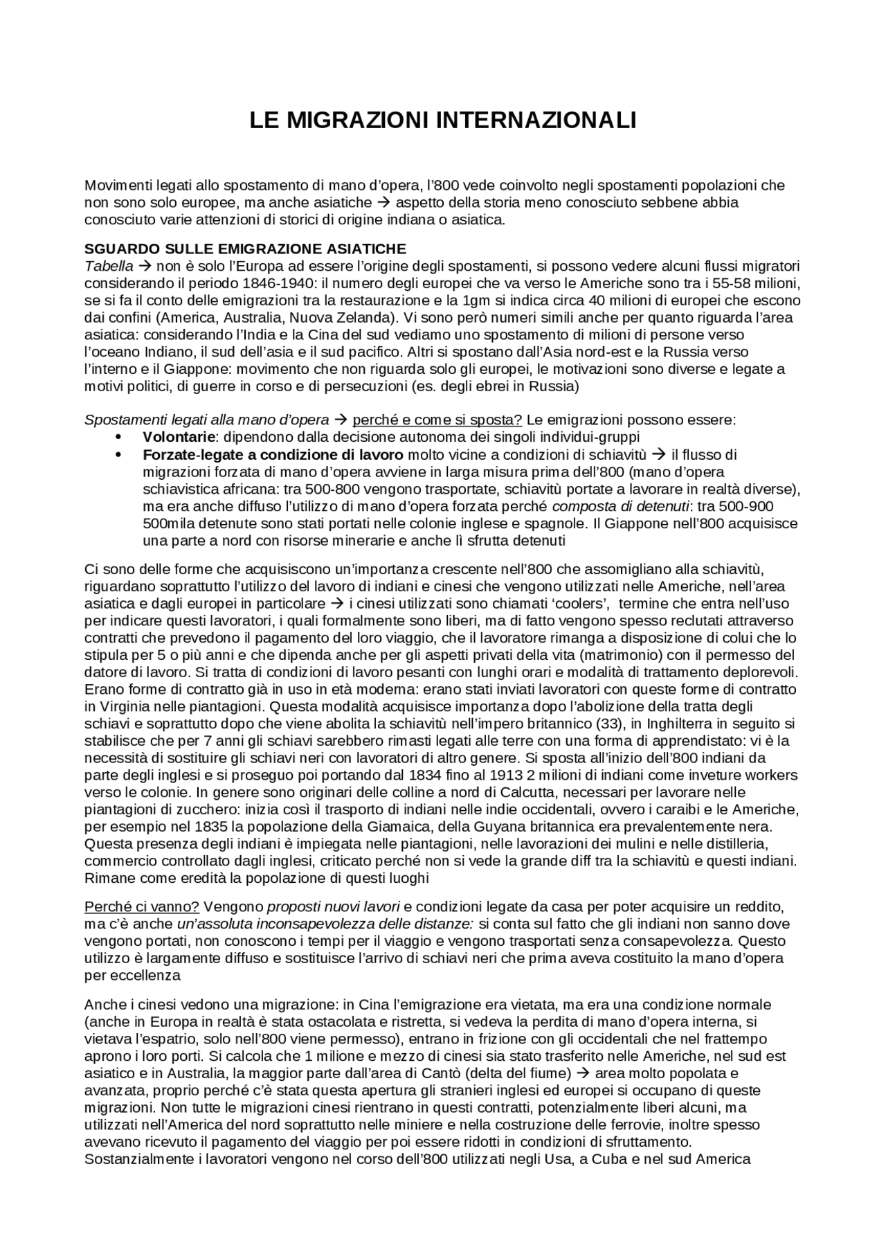 Le Migrazioni Internazionali Docsity