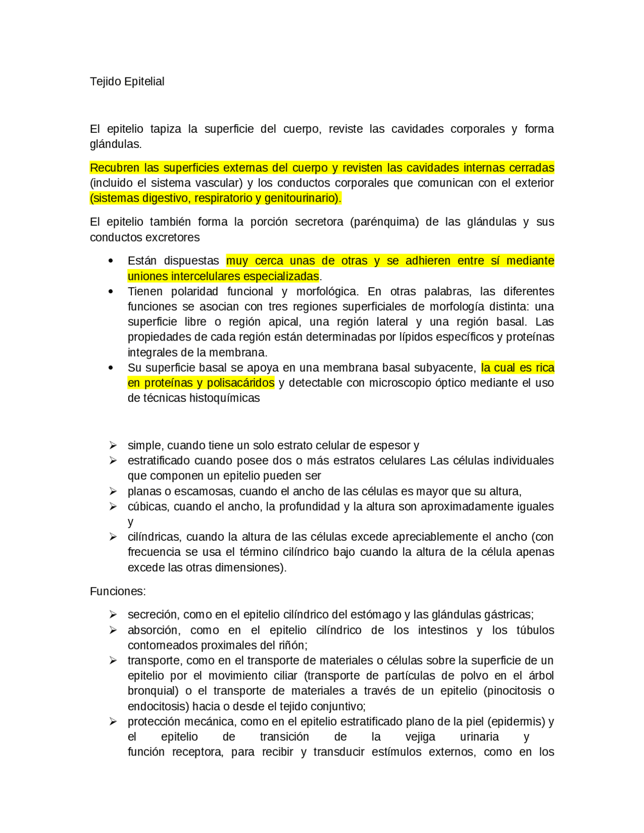 Histologia Primer Parcial Guia Apuntes De Histología Docsity