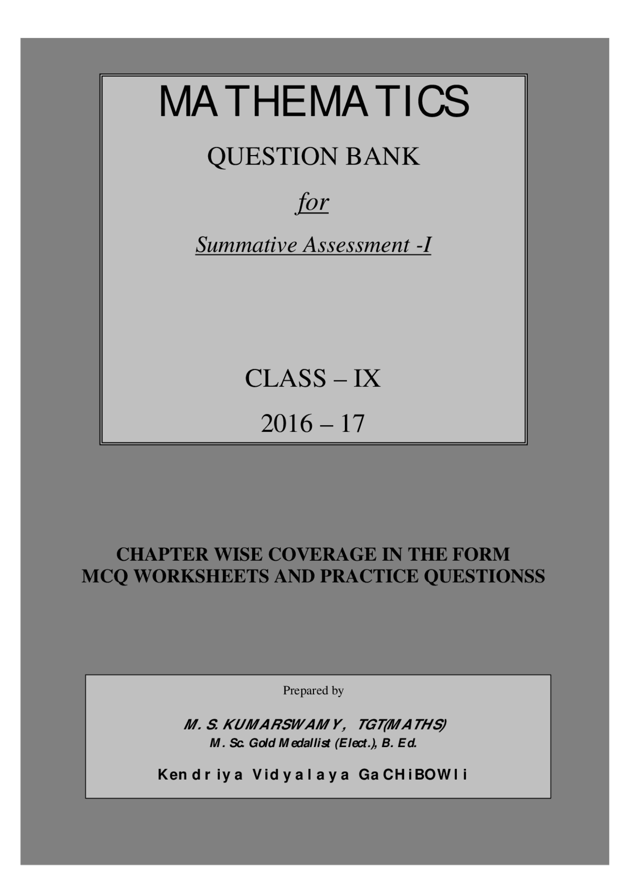 Maths Question Paper Docsity