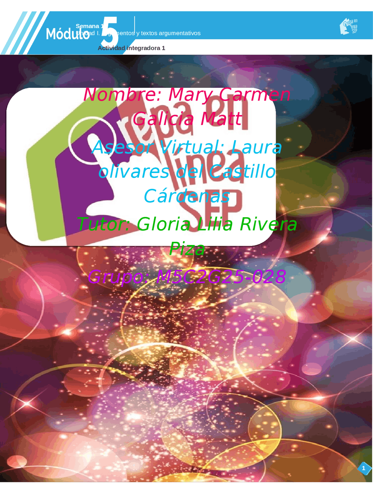 Modulo 5 semana 1 actividad 1 - Docsity