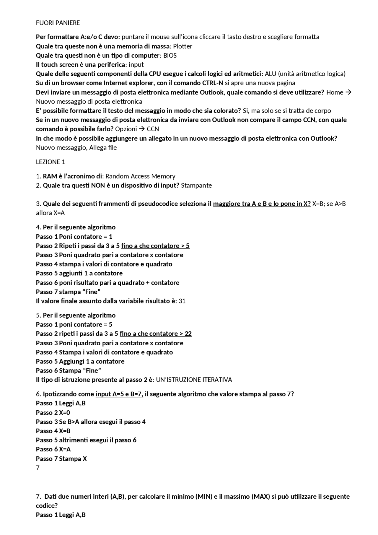 Riposte Chiuse Abilità Informatiche Riccardo Botteri Panieri Di