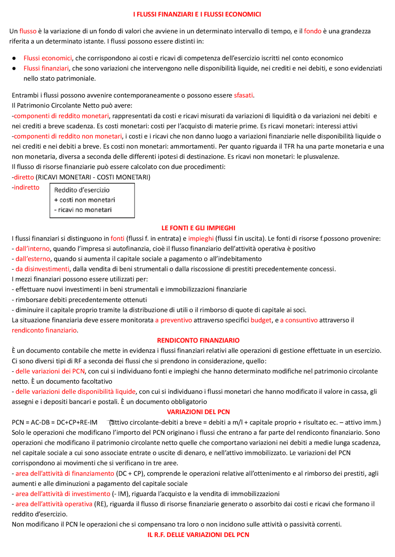 Flussi Economici E Finanziari Docsity