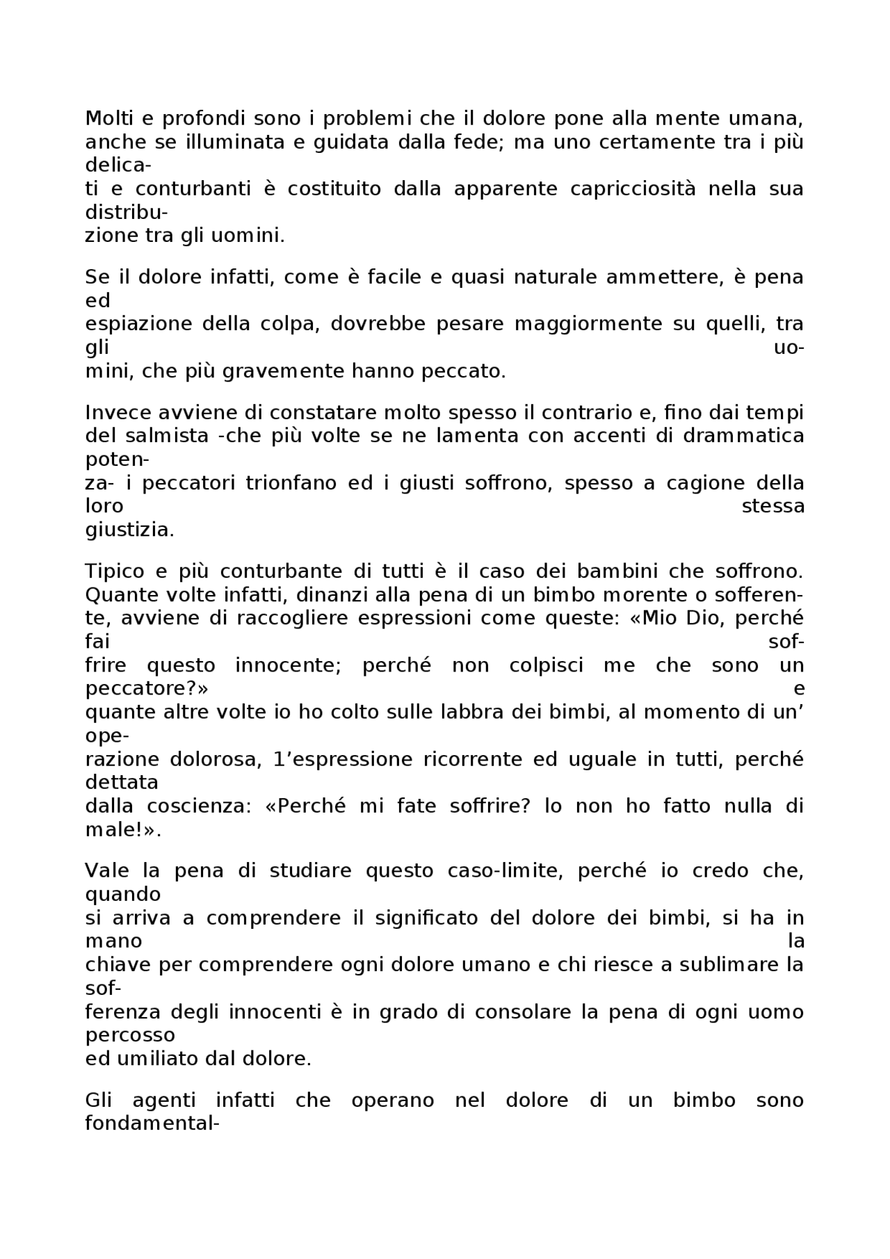 Riassunto Don Gnocchi Sintesi Del Corso Di Teologia Docsity