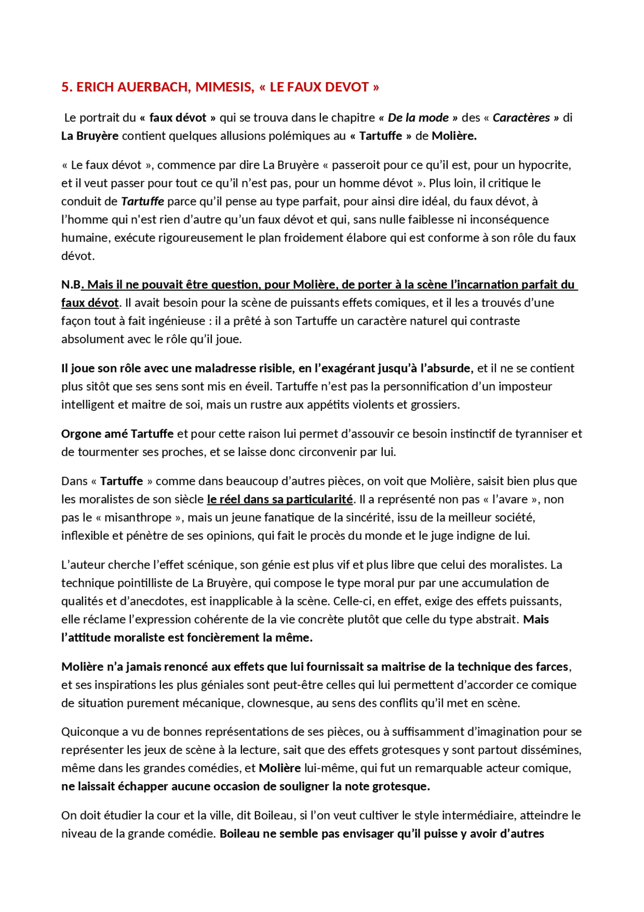 Erich Auerbach Mimesis Le Faux Devot Docsity