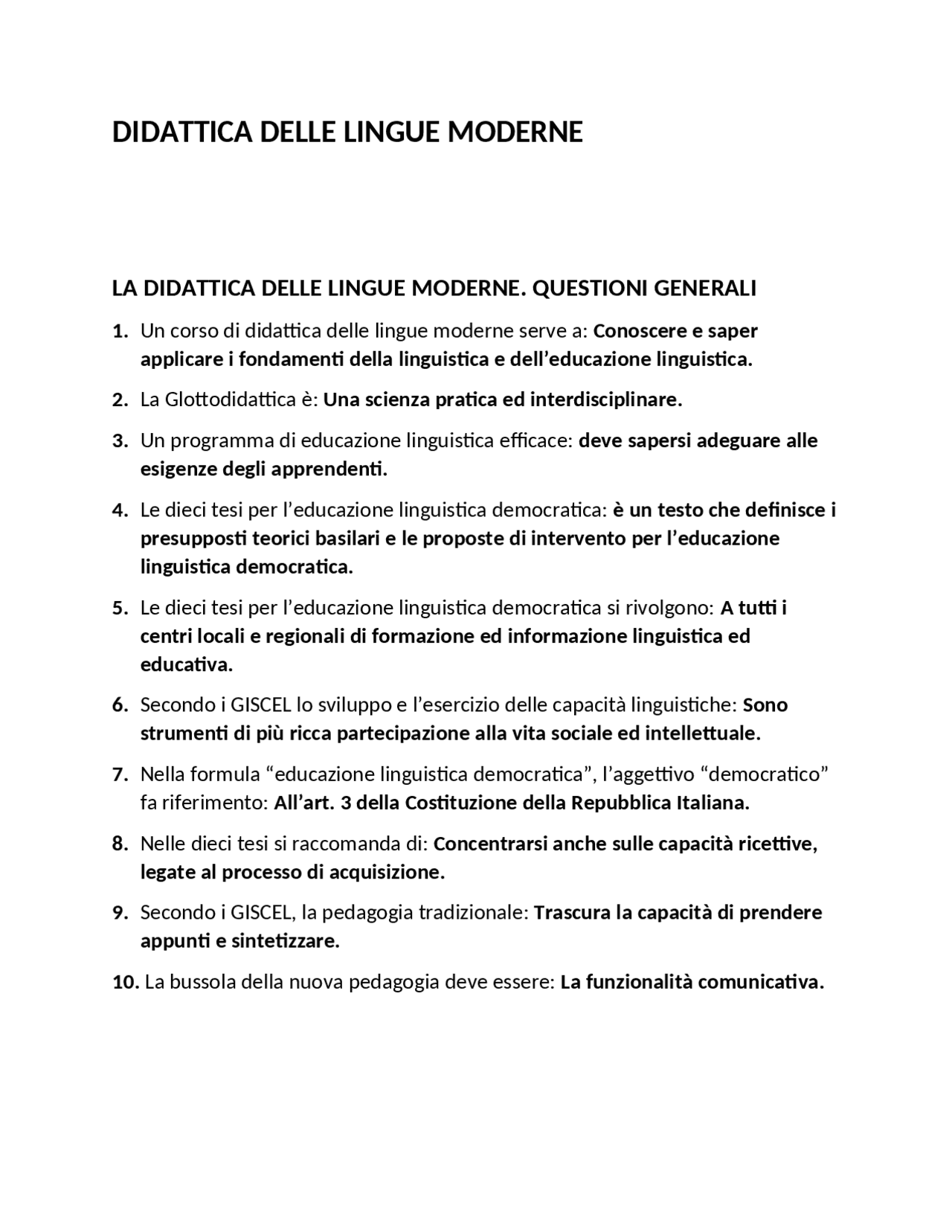Didattica Delle Lingue Moderne Docsity
