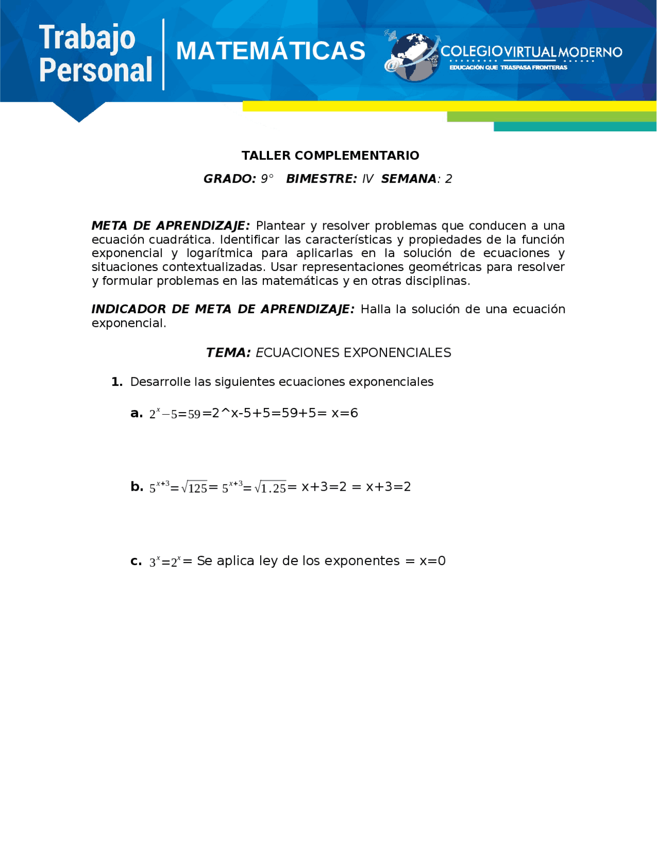 Trabajos complementarios - Docsity