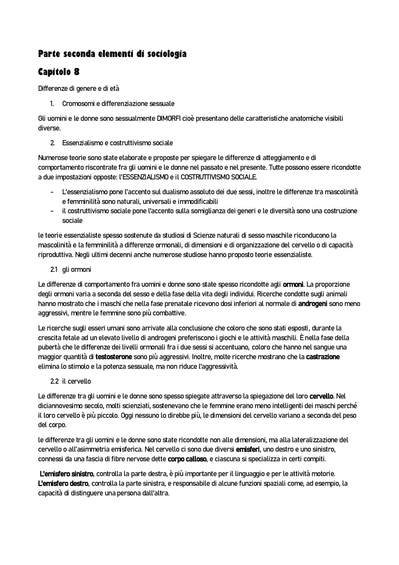 Riassunto Sociologia Generale Docsity