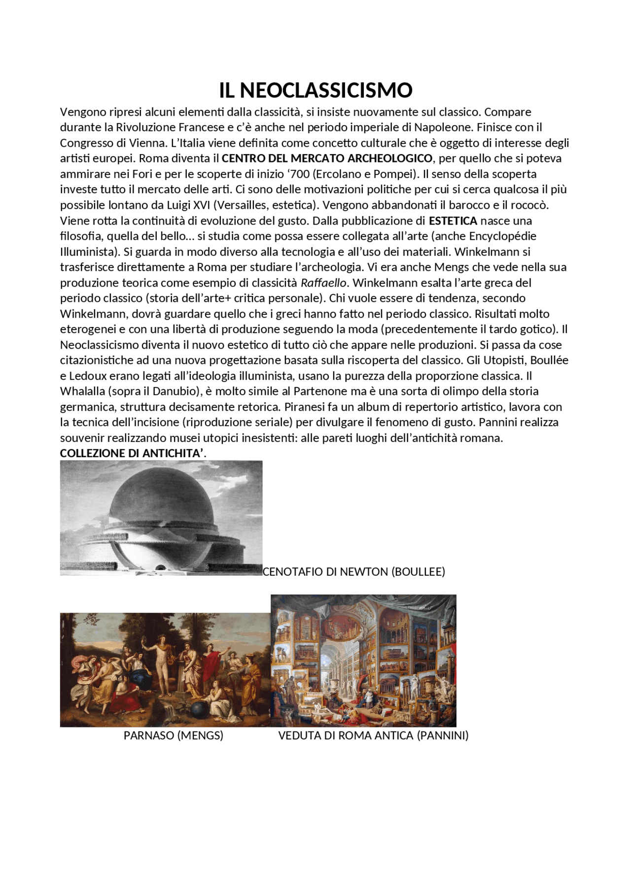 Il Neoclassicismo Canova Goya David Ingres E Caratteri Generali