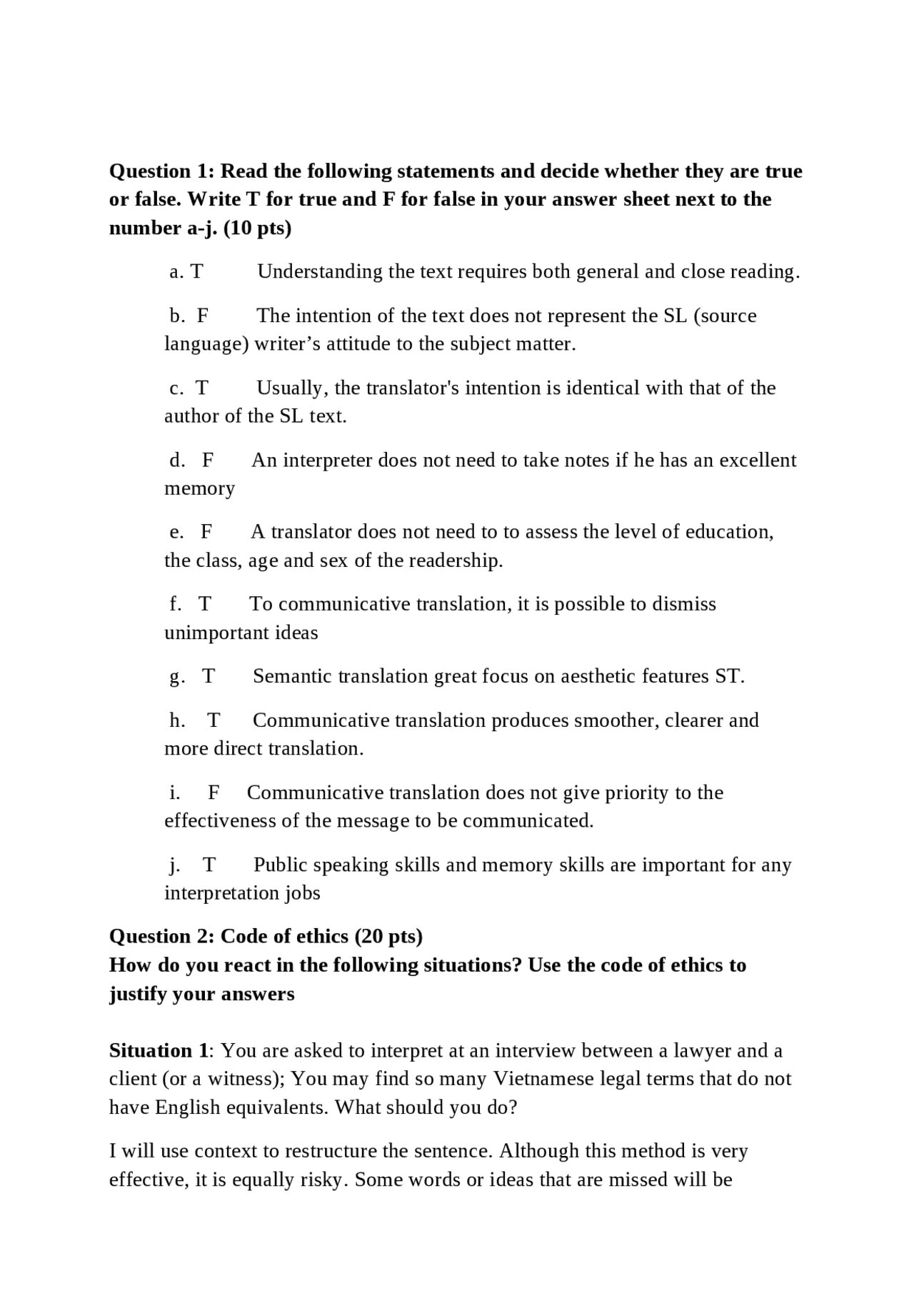 Theory Of Translation English Docsity