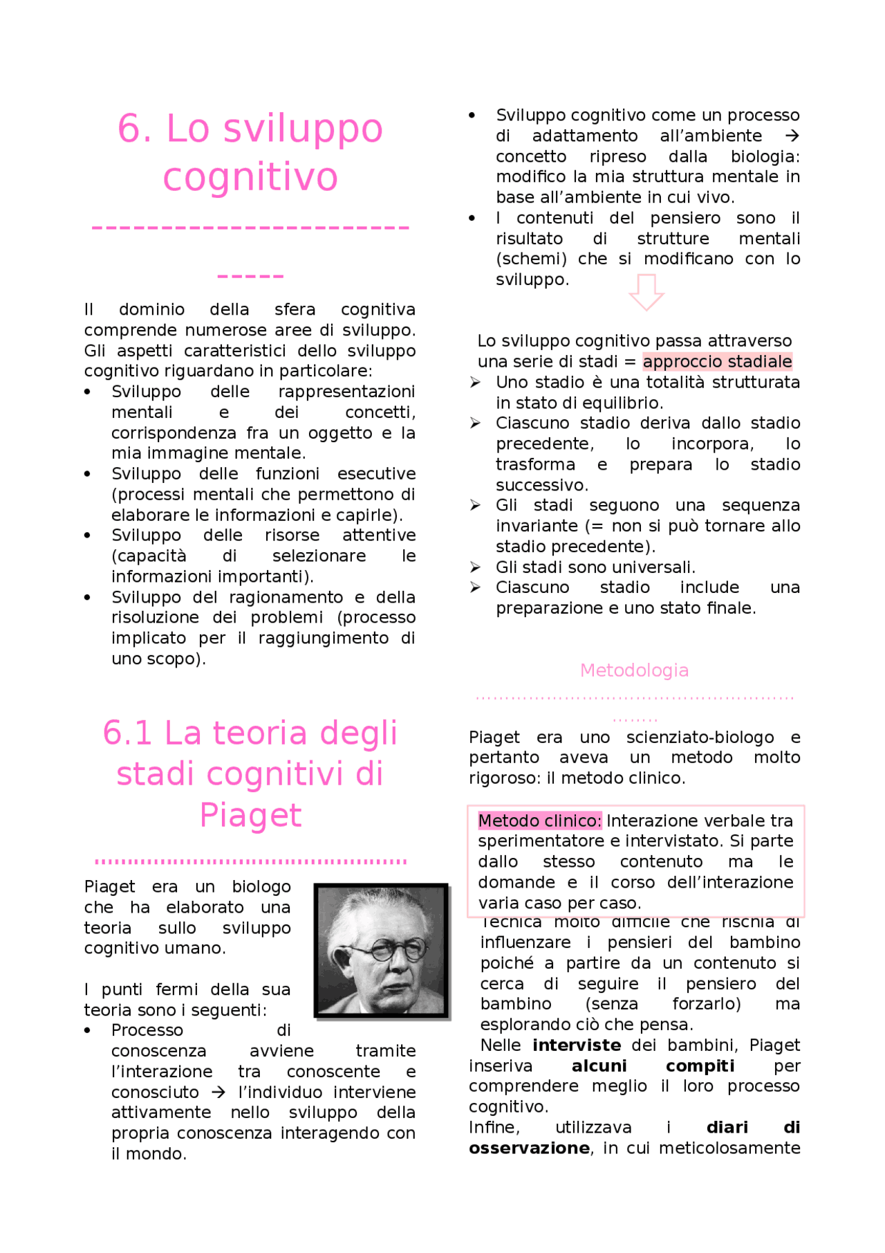 Psicologia Dello Sviluppo Cap6 Docsity