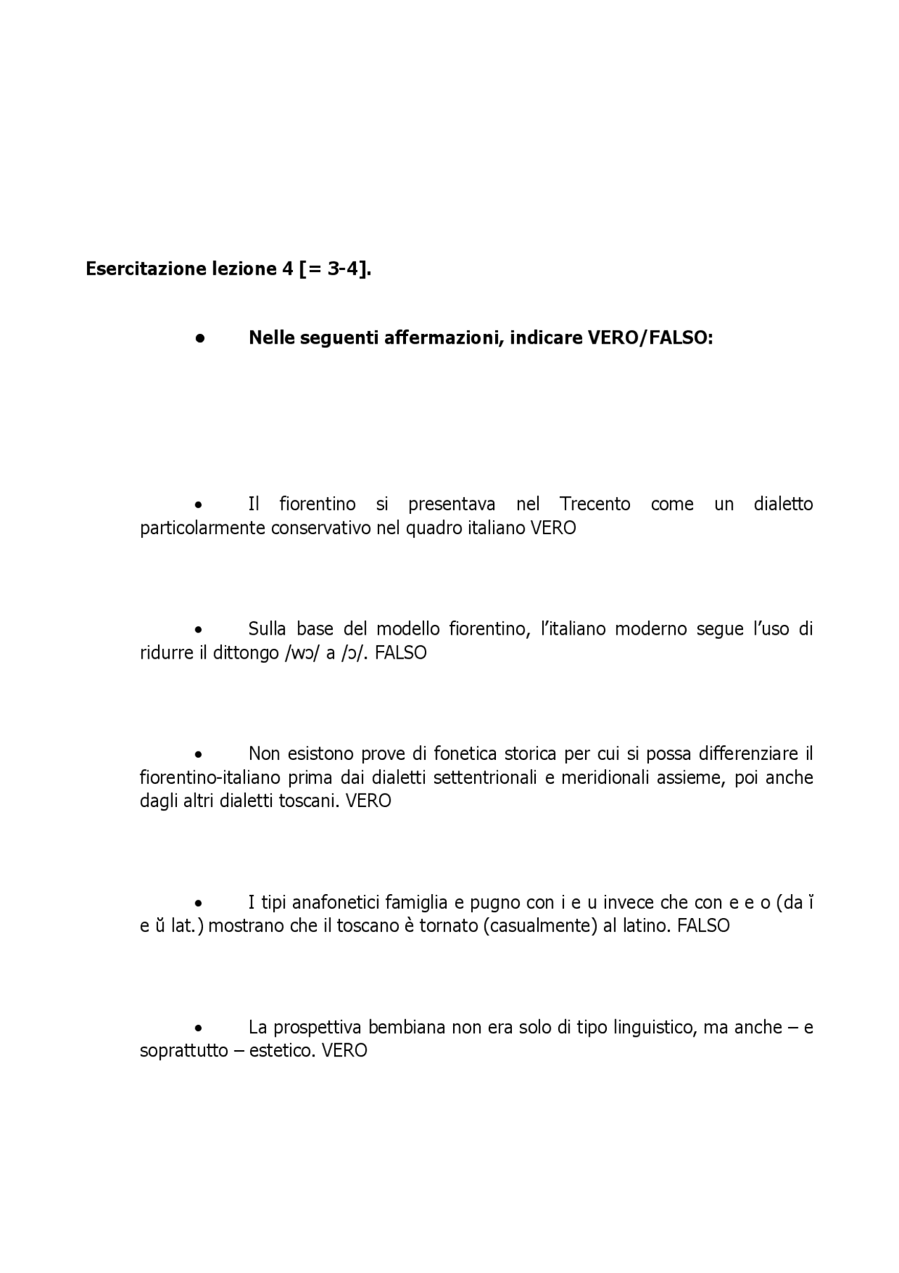 Esercitazione Dialetti Italiani 400500 Docsity