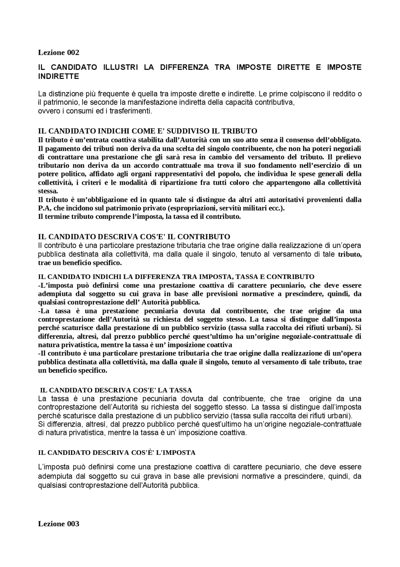 Risposte Aperte Di Diritto Tributario Docsity