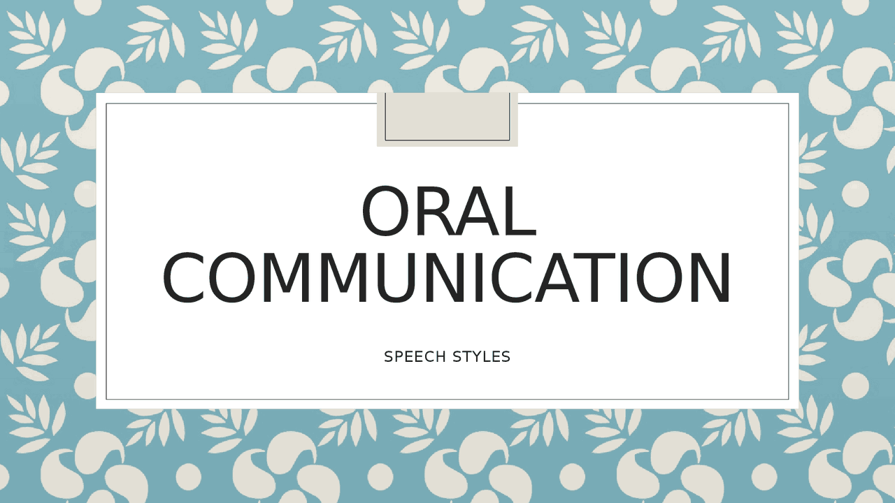 Speech Style Module 7 Speech Acts Docsity