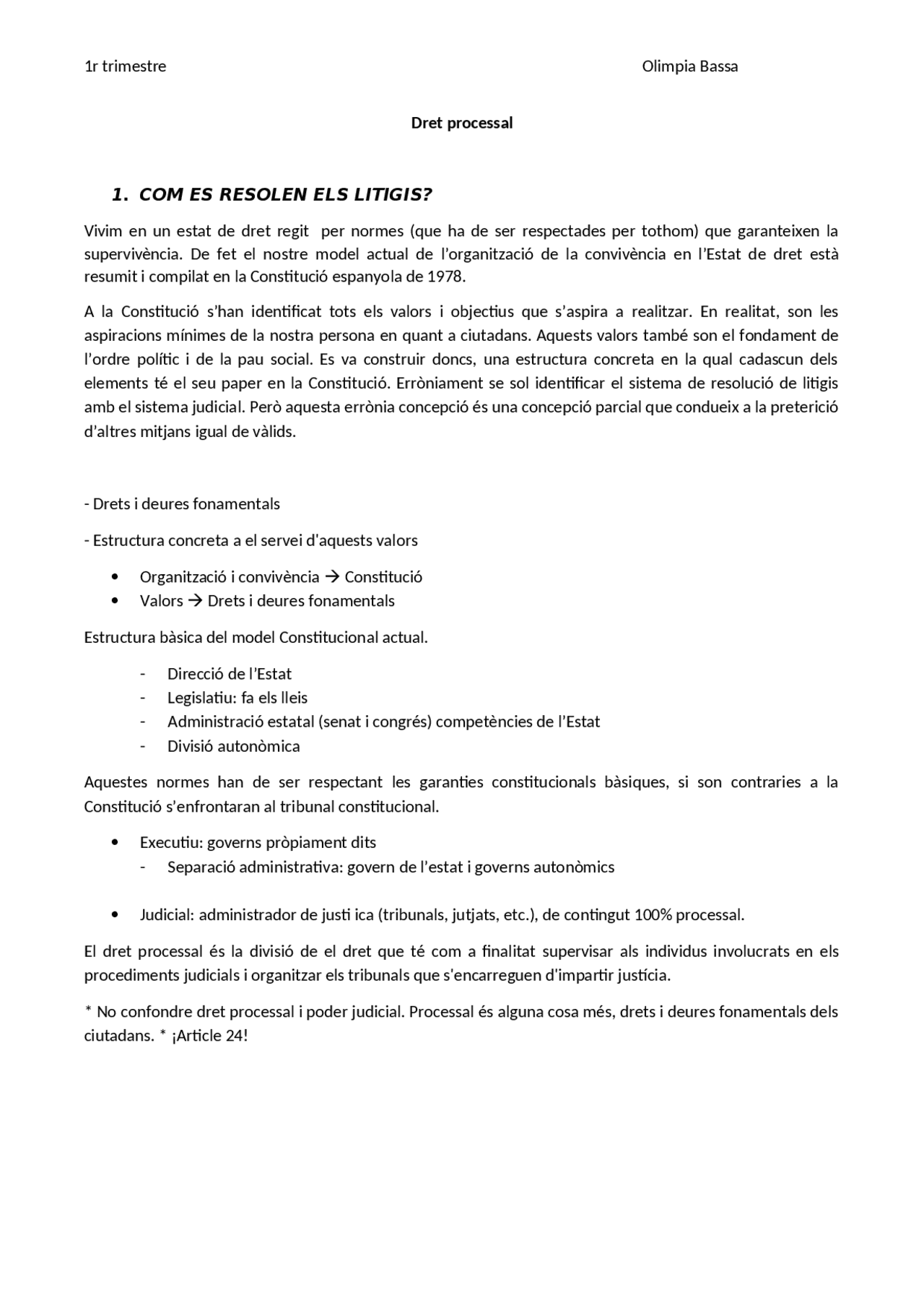 Apuntes El Tema 1 De Dercho Procesal Docsity