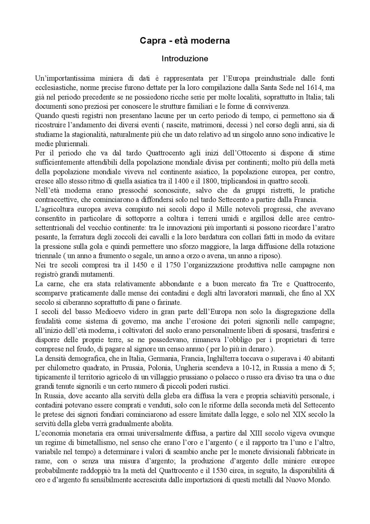 Storia Moderna Carlo Capra Docsity