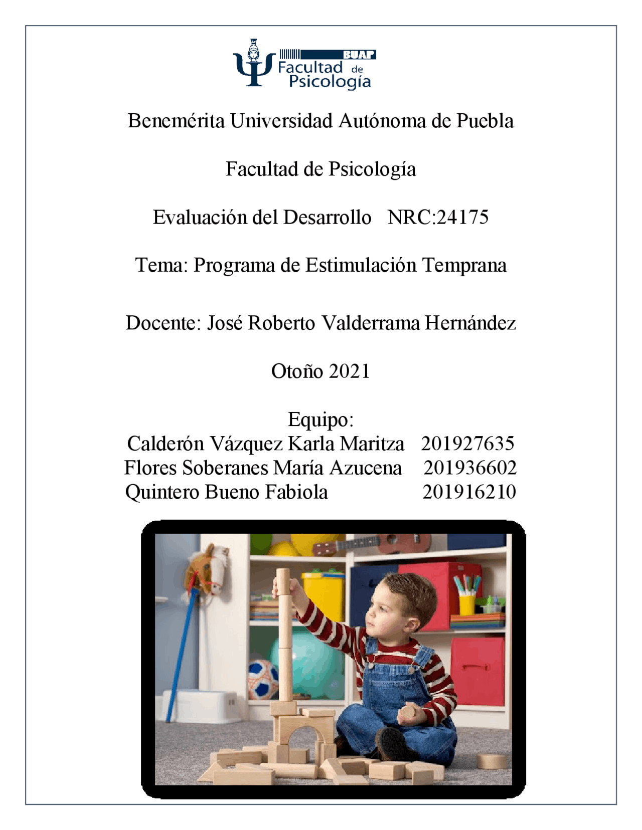 Programa De Estimulación Temprana Docsity