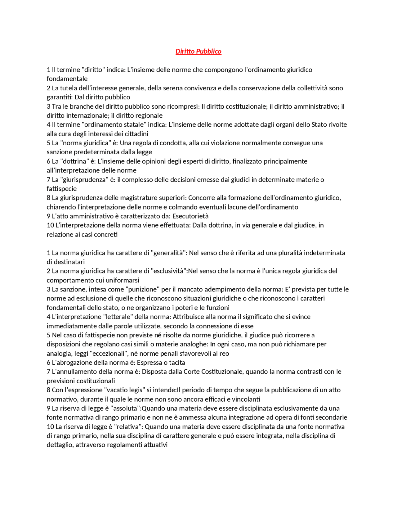 Diritto Pubblico Scienze Del Turismo L 15 Mercatorum Prove Desame Di