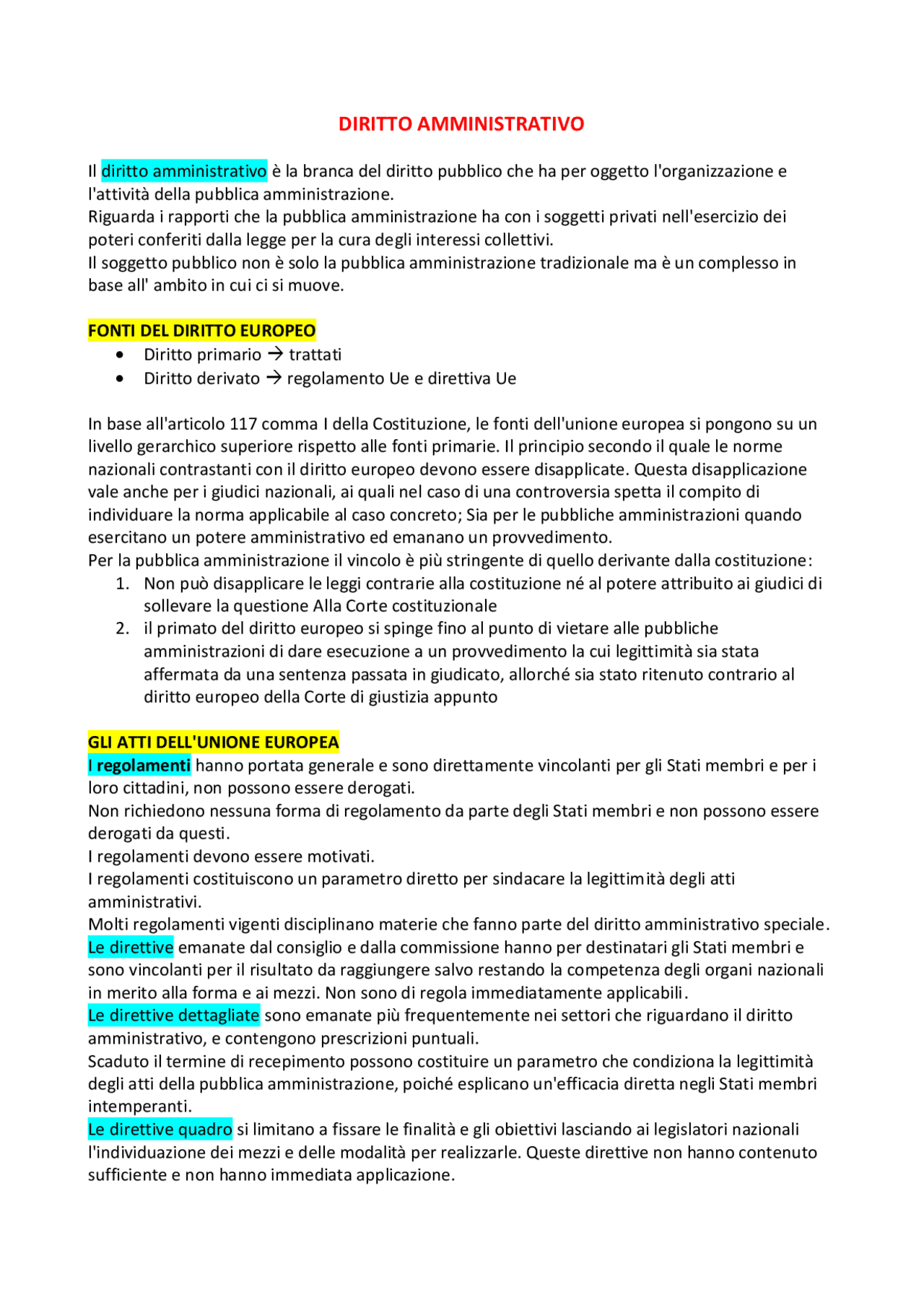 Riassunti Di Diritto Amministrativo Docsity