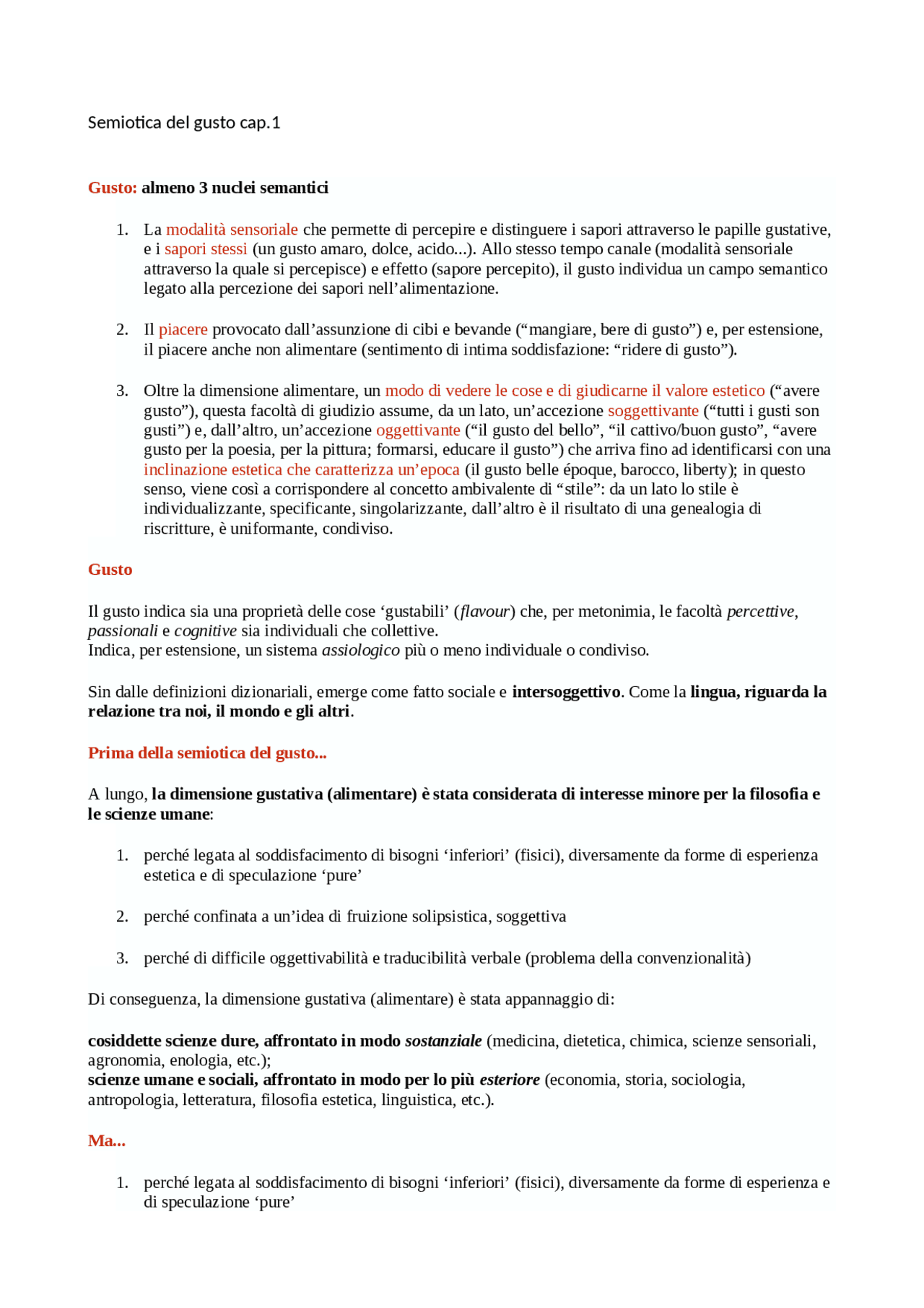 Riassunto E Schemi Del Primo Capitolo Docsity