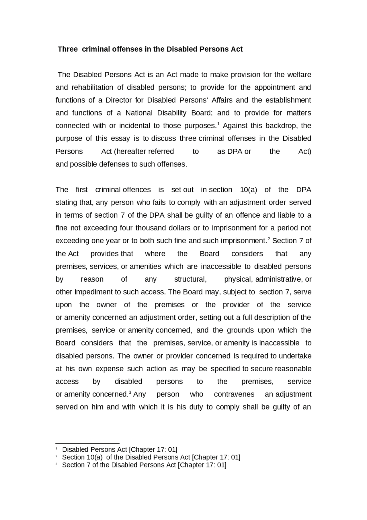 Criminal Law Assignment One Docsity