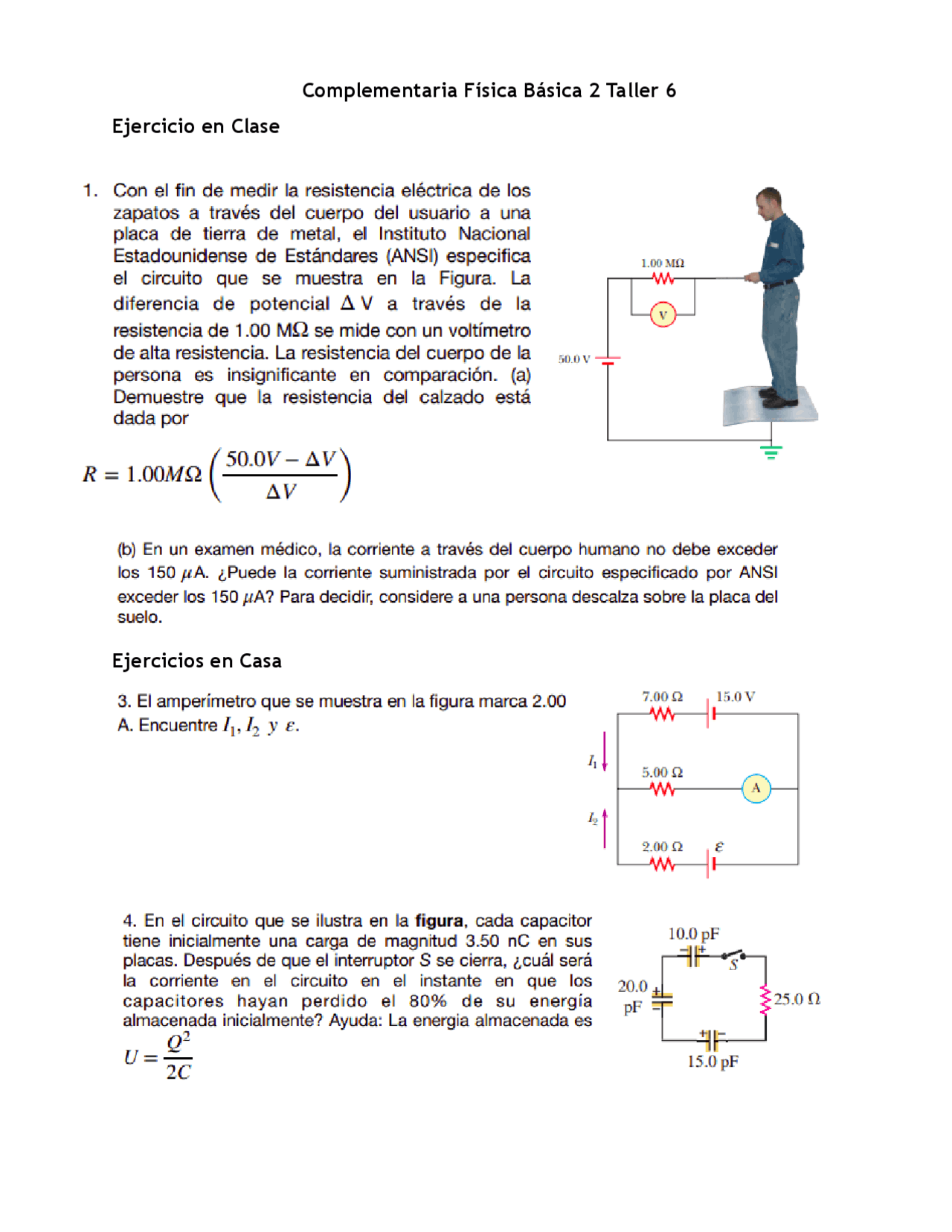 Ejercicios de practica fisica talleres de complementaria 2 - Docsity