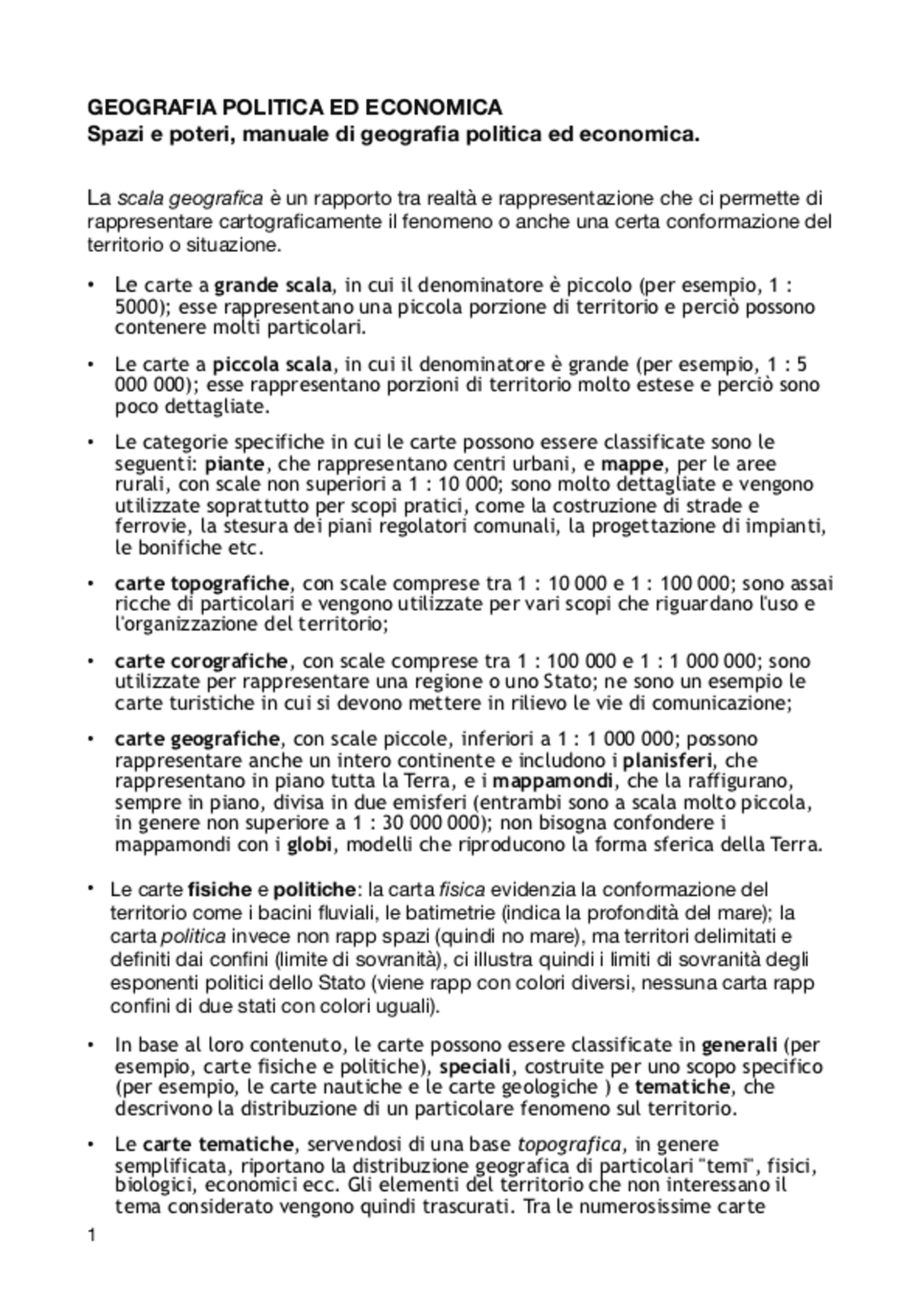 Prima Parte Di Spazi E Poteri Docsity