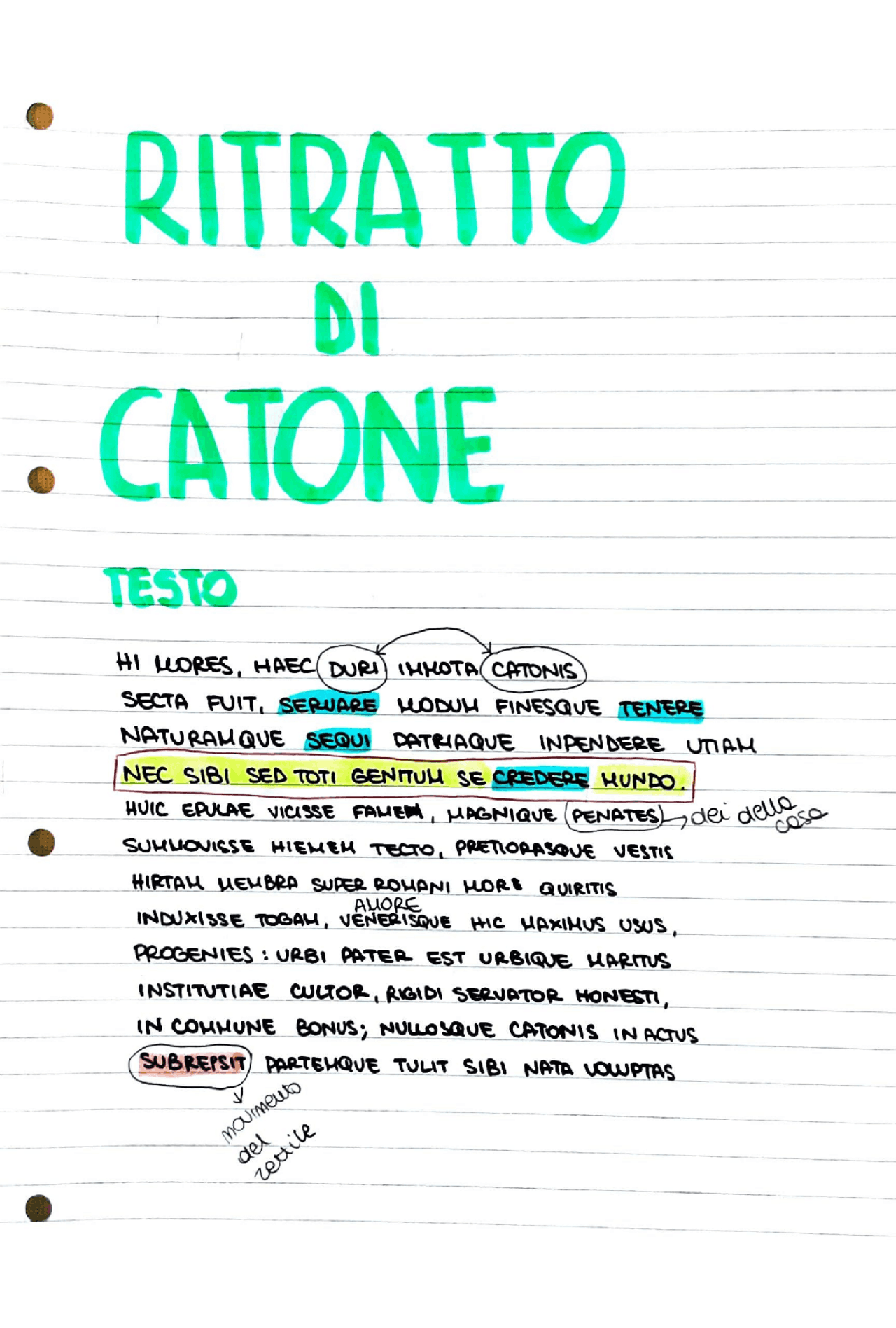 IL RITRATTO DI CATONE - Docsity