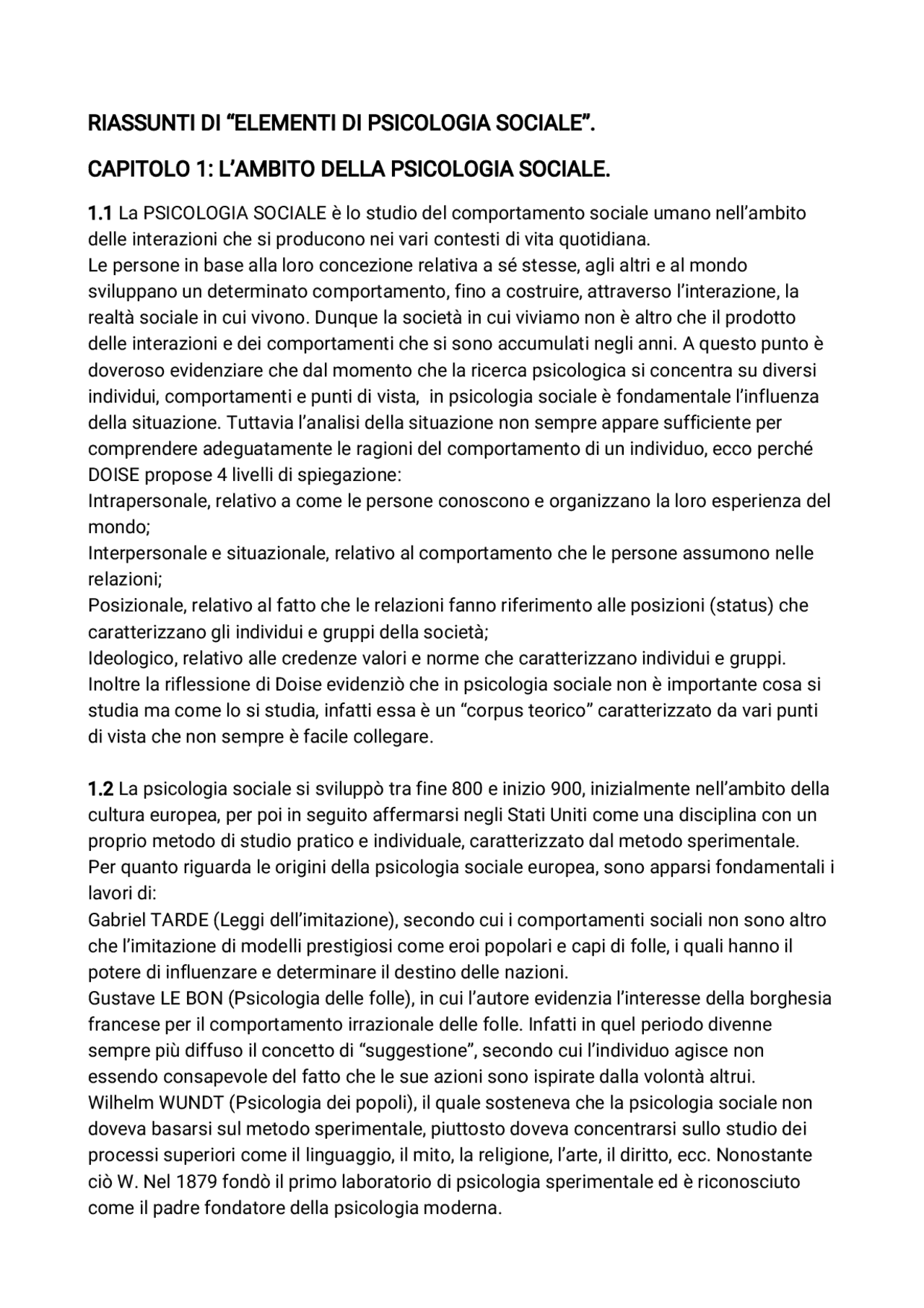Riassunto Del Testo Elementi Di Psicologia Sociale Teorie Ambiti E