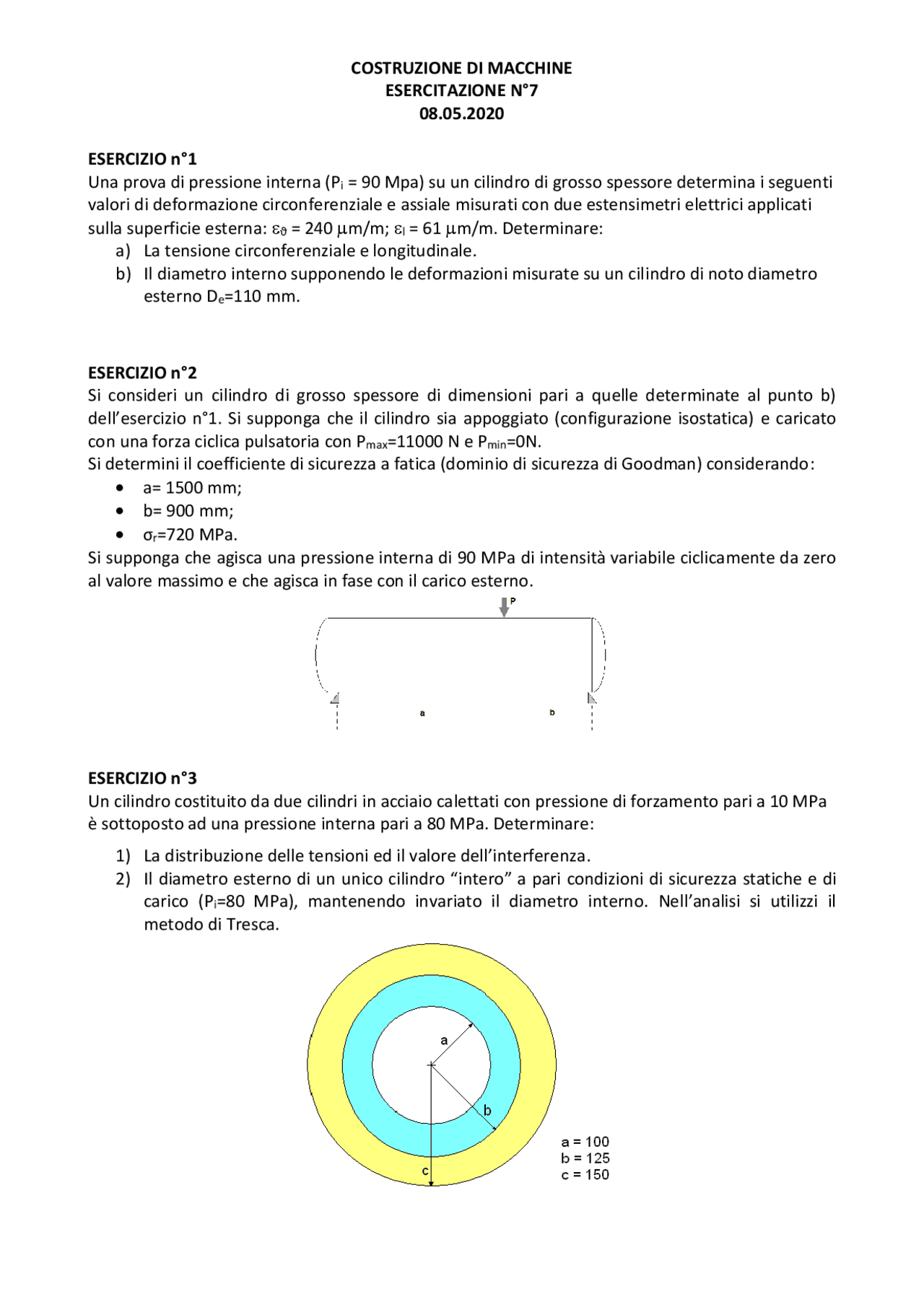 Ottimi Esercizi Per Pre Esame Completi E Corretti Docsity