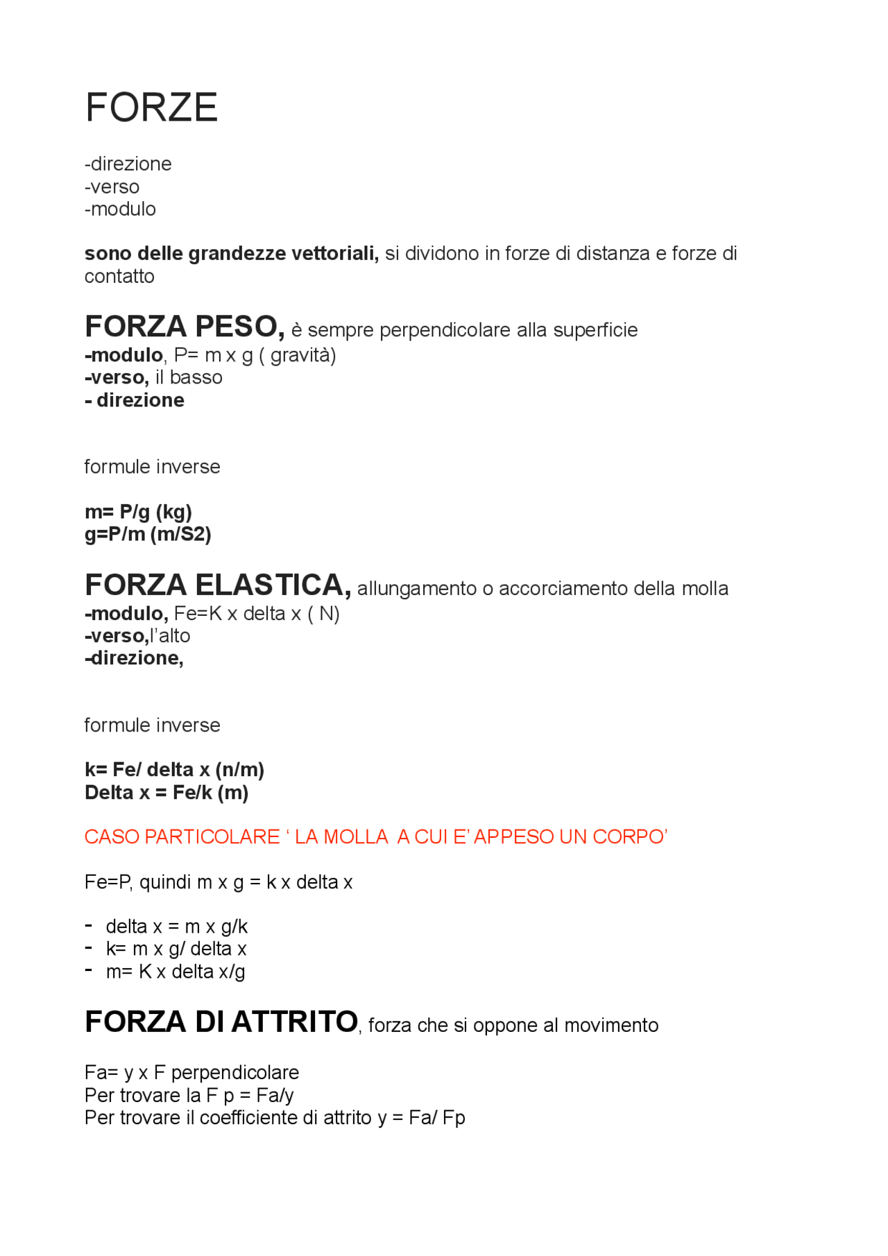 Formulario Forze Vettoriali Docsity