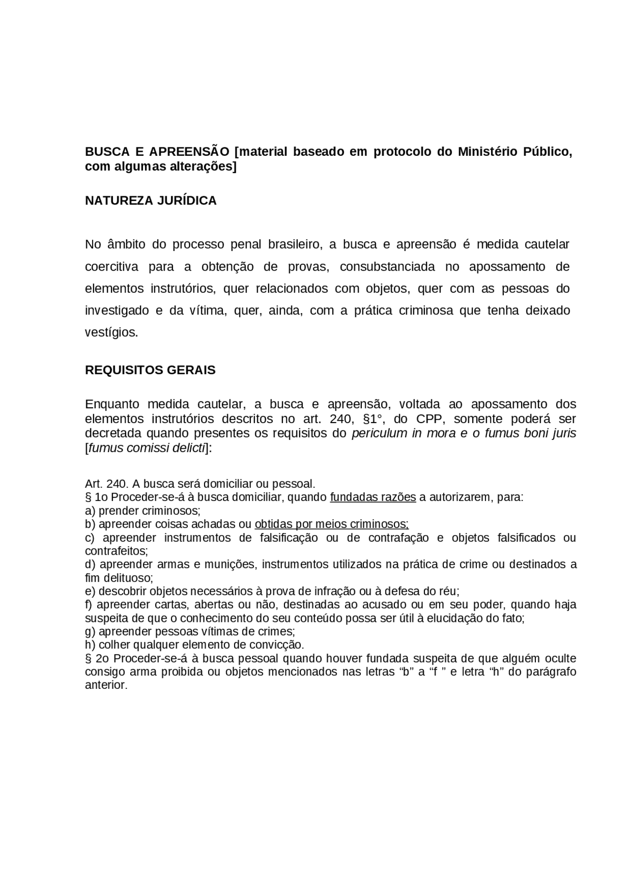 Direito Processual Penal Resumo Docsity