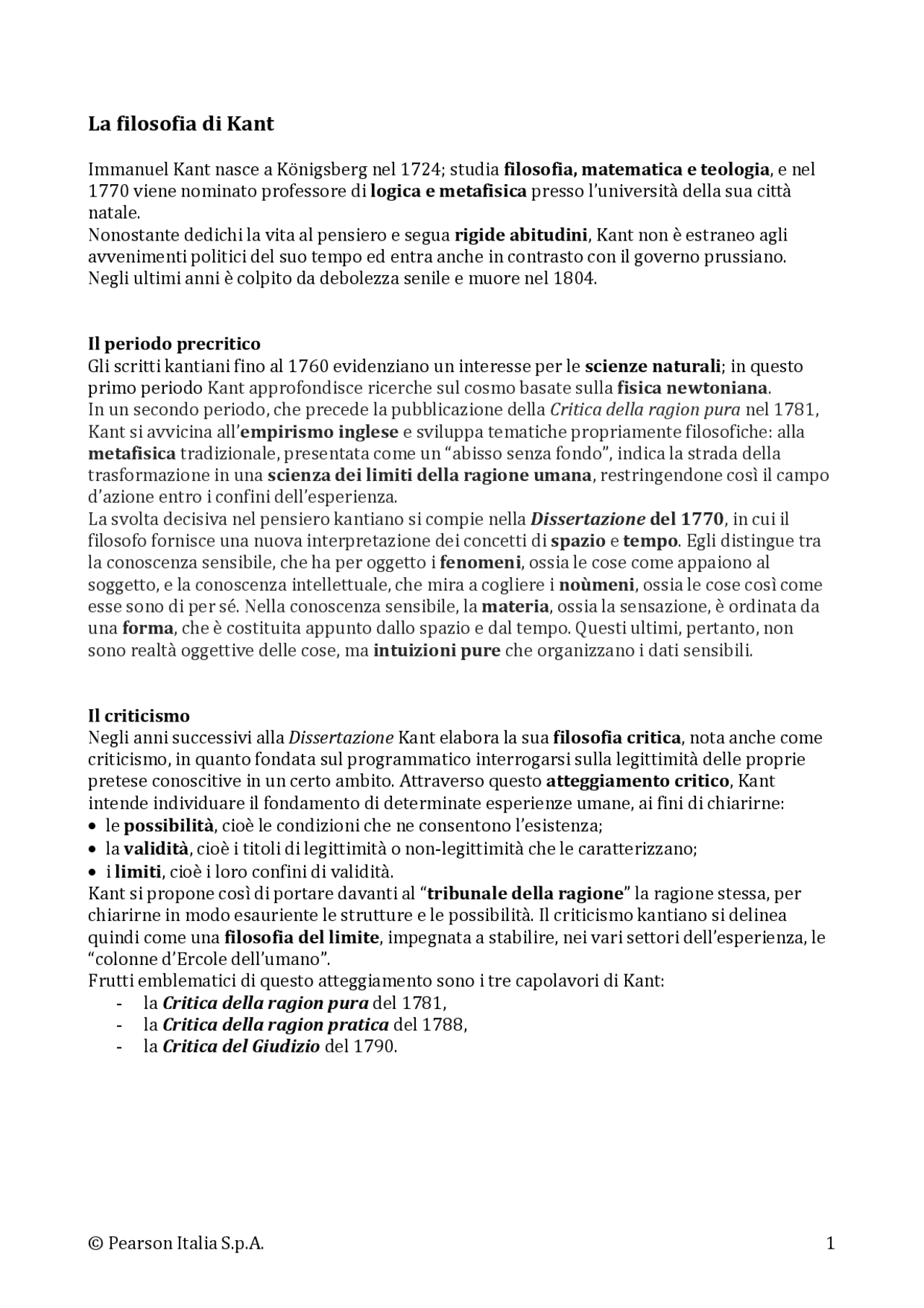 Kant Introduzione Filosofo Docsity