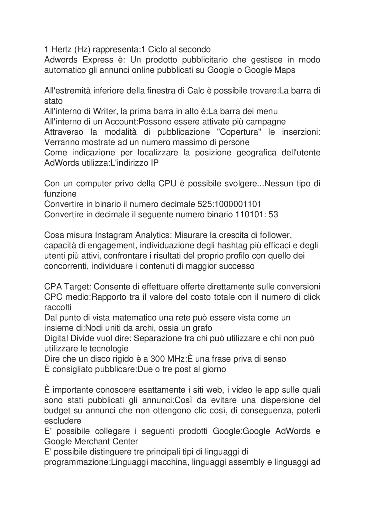 Esame Di Informatica Docsity