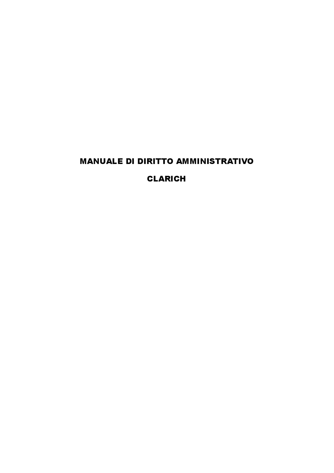 Riassunto Del Libro Clarich Docsity