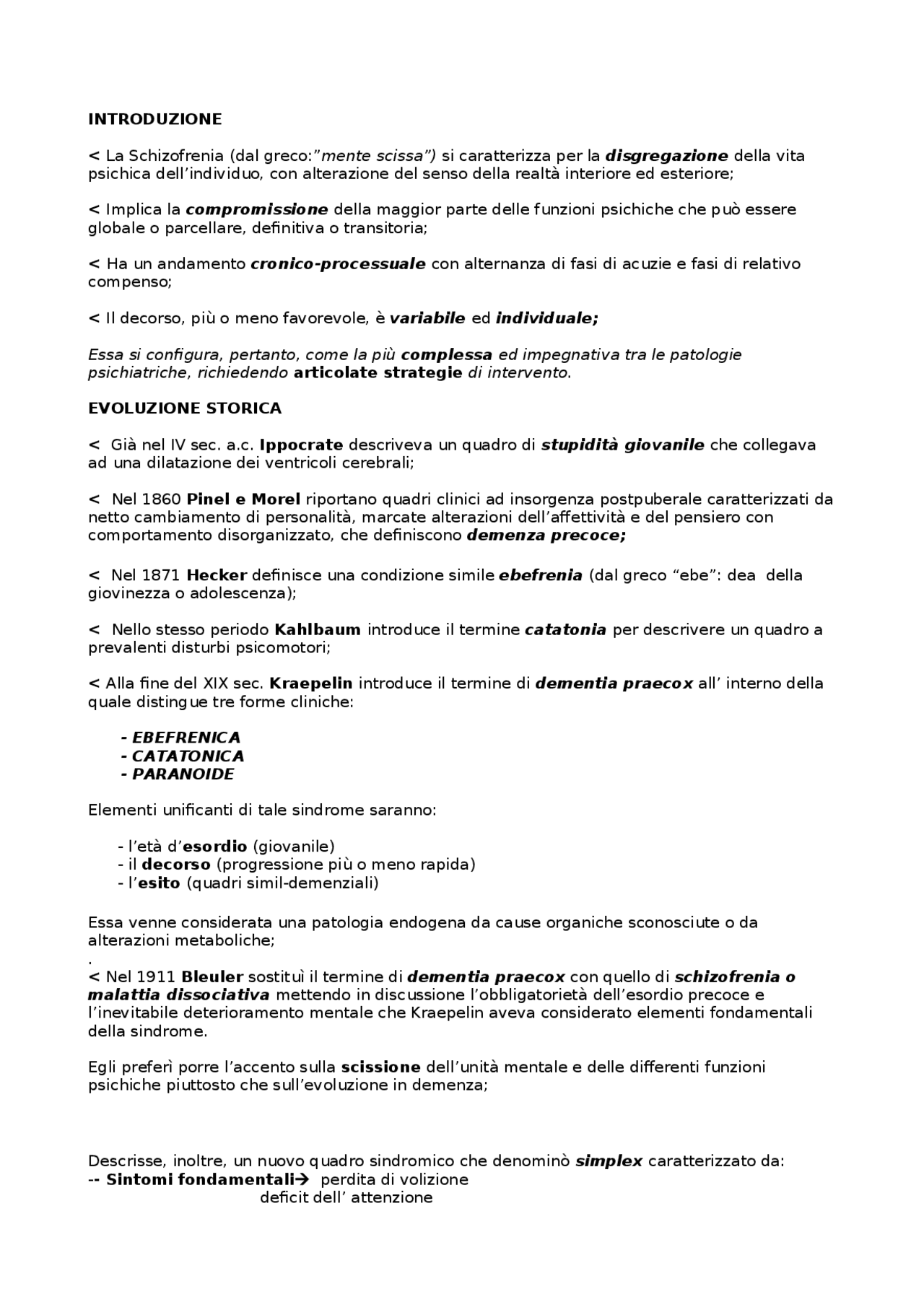 Trascrizione Schizofrenia Dsm Iv Docsity
