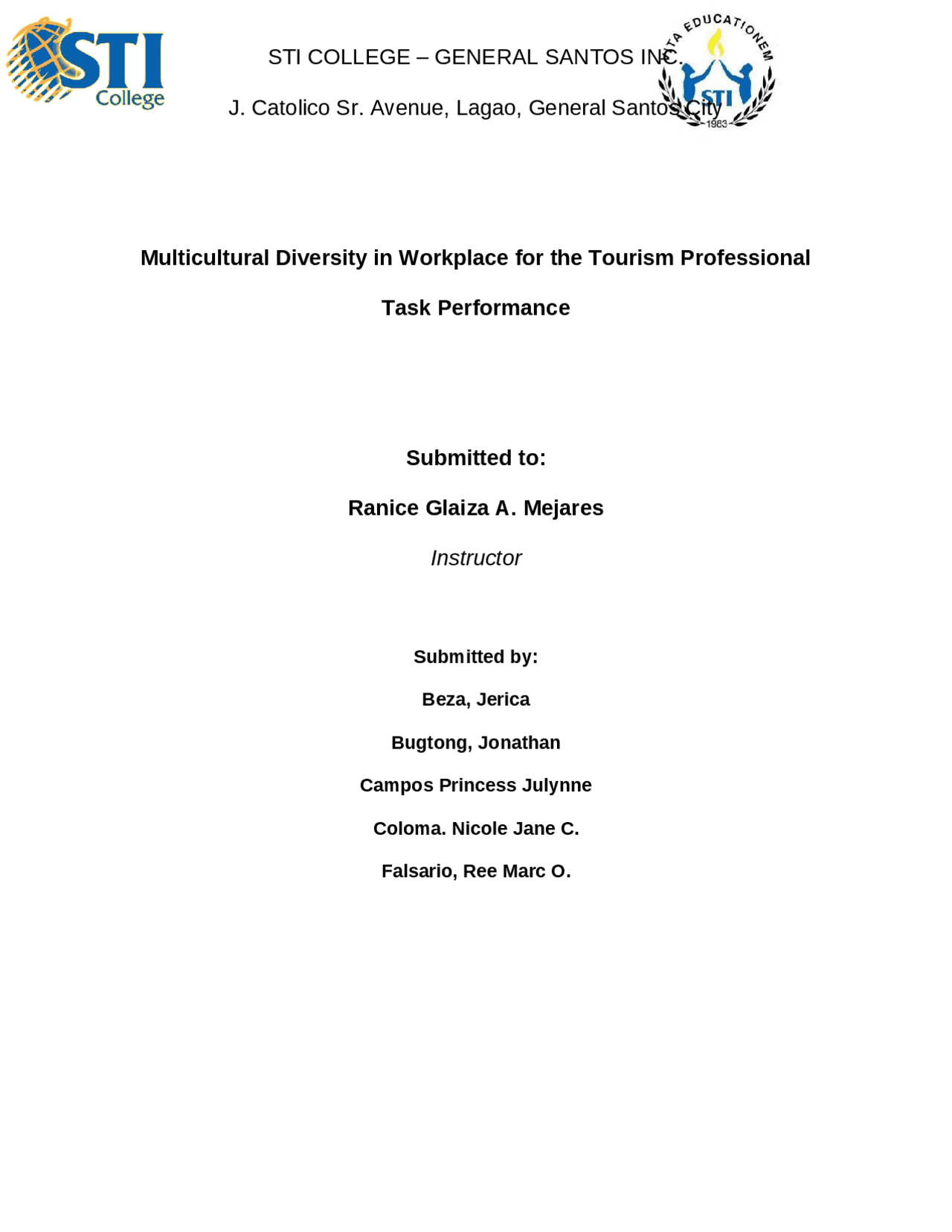 Multicultural Diversity Docsity