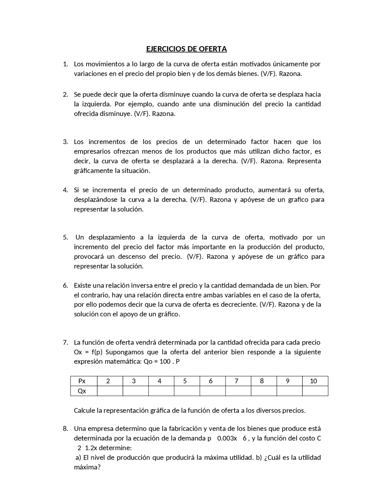Casos Practicos De Aula Ejercicios De Microeconomía Docsity
