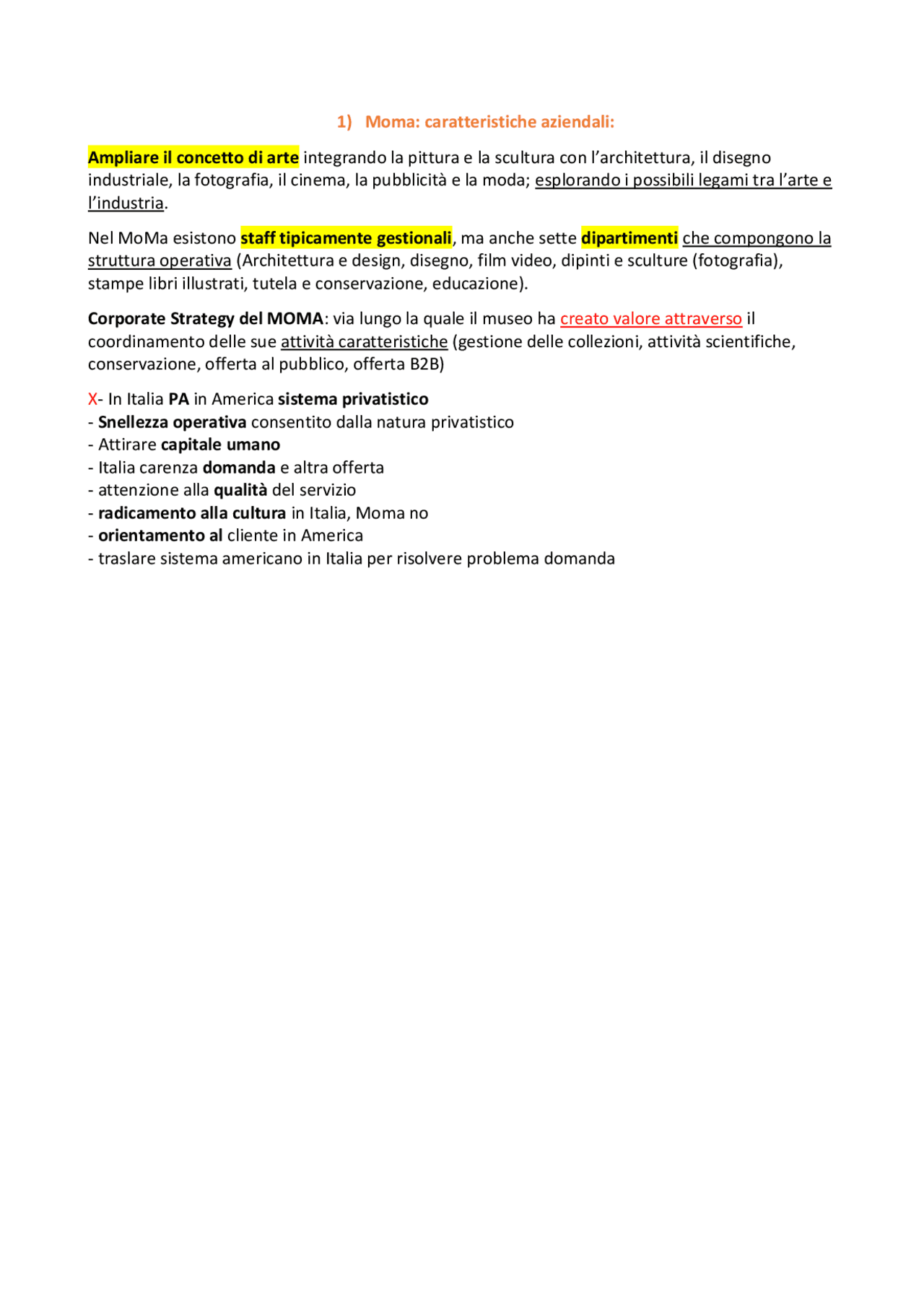 Caso Aziendale Museo Moma Docsity