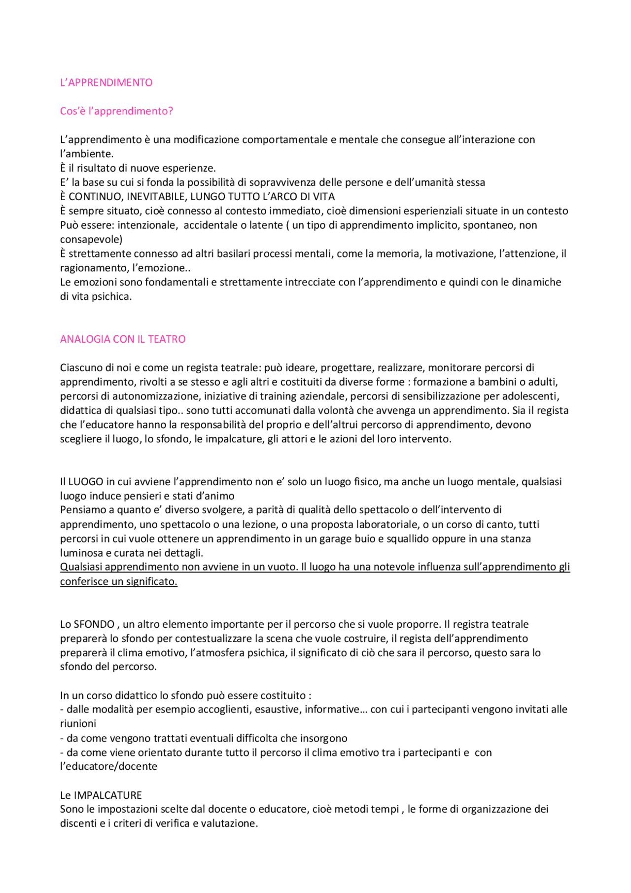 Appunti Psicologia Dellapprendimento Docsity