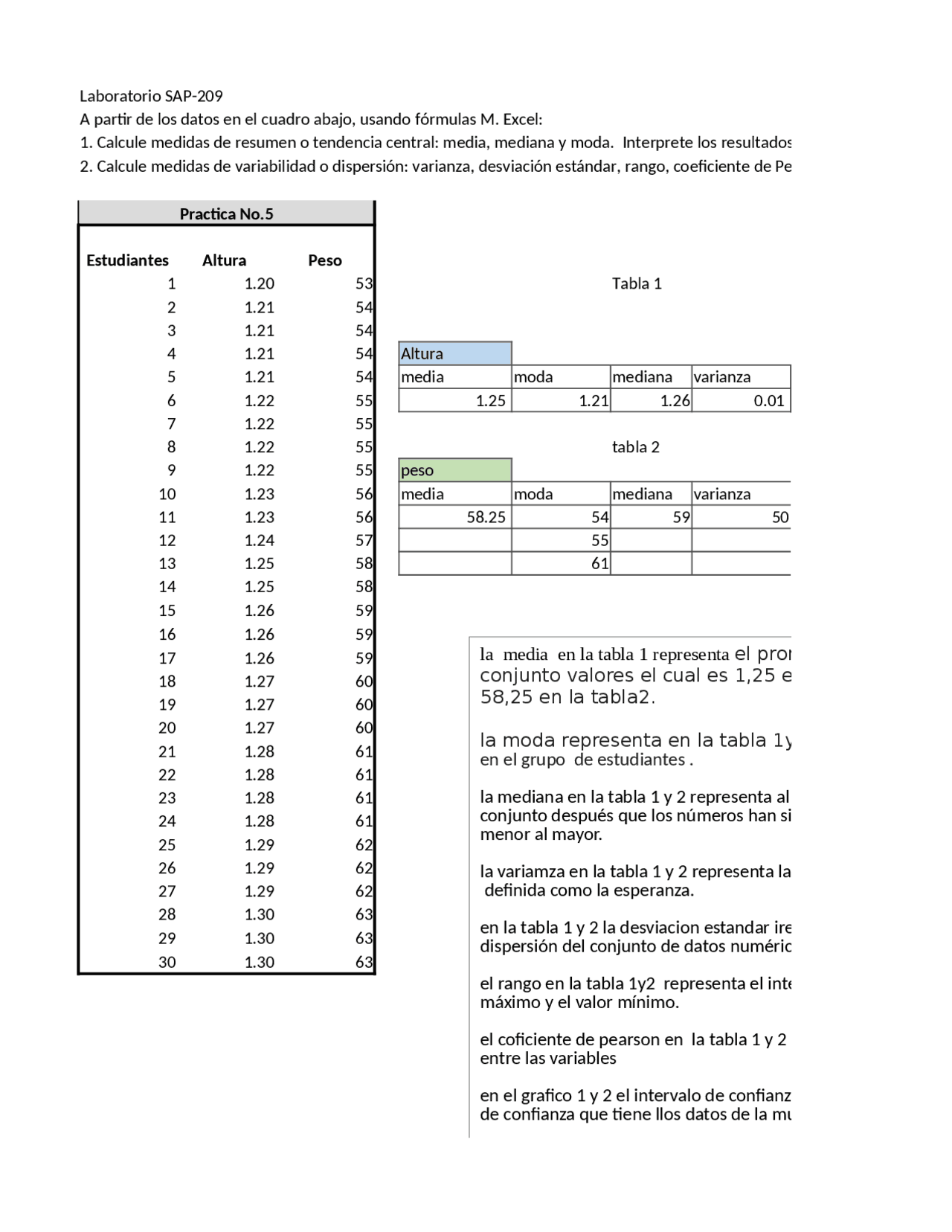 Practica Excel 5 Laboratorio Docsity