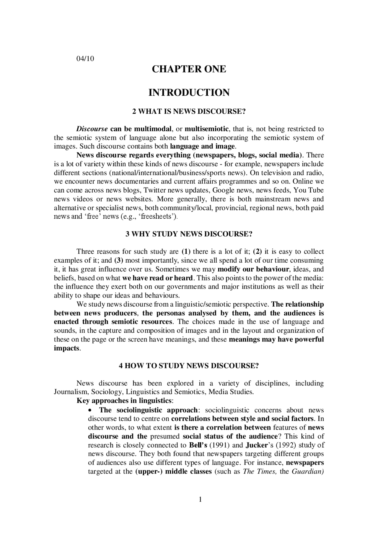 Riassunto News Discourse Docsity