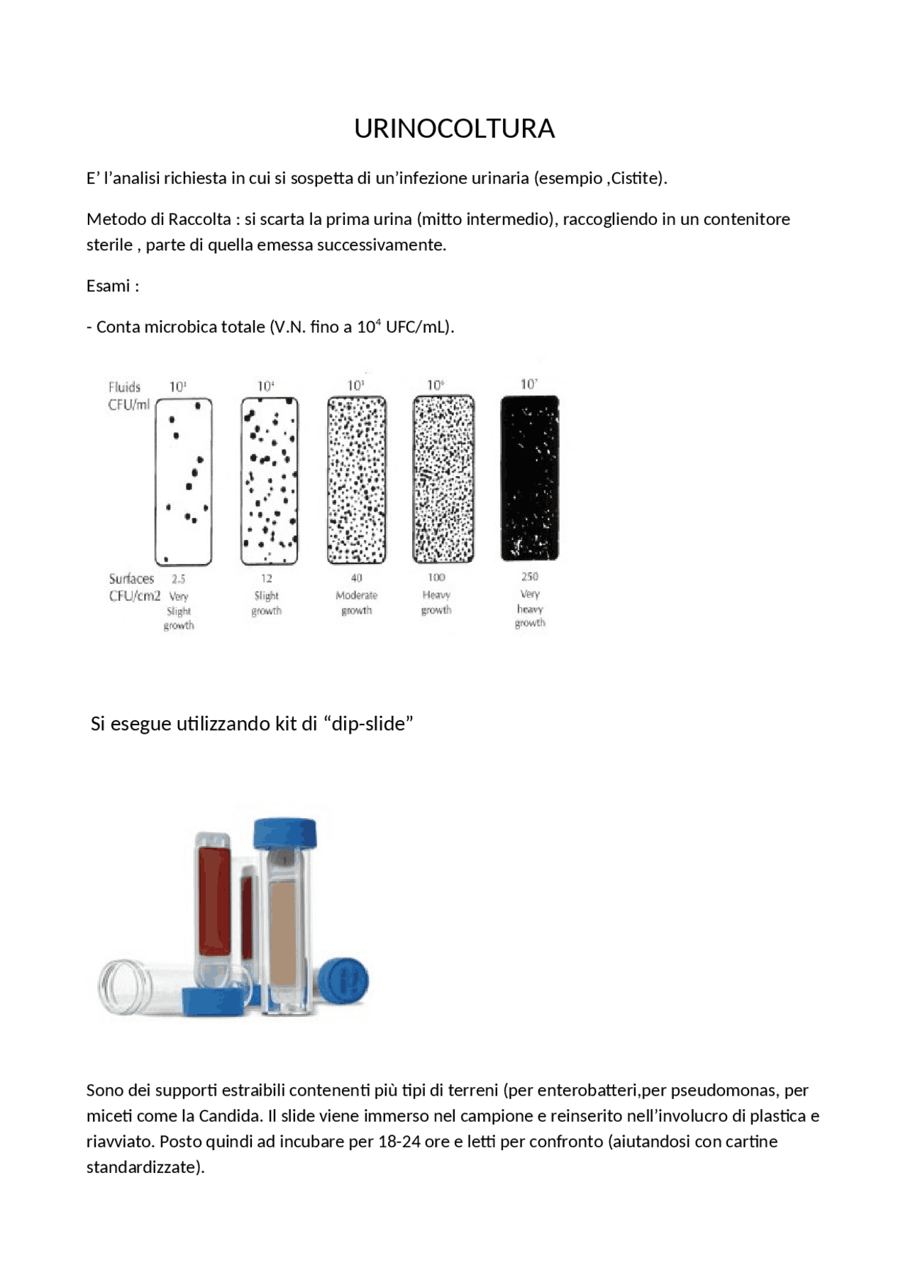 Urinocoltura biologia e igiene - Docsity